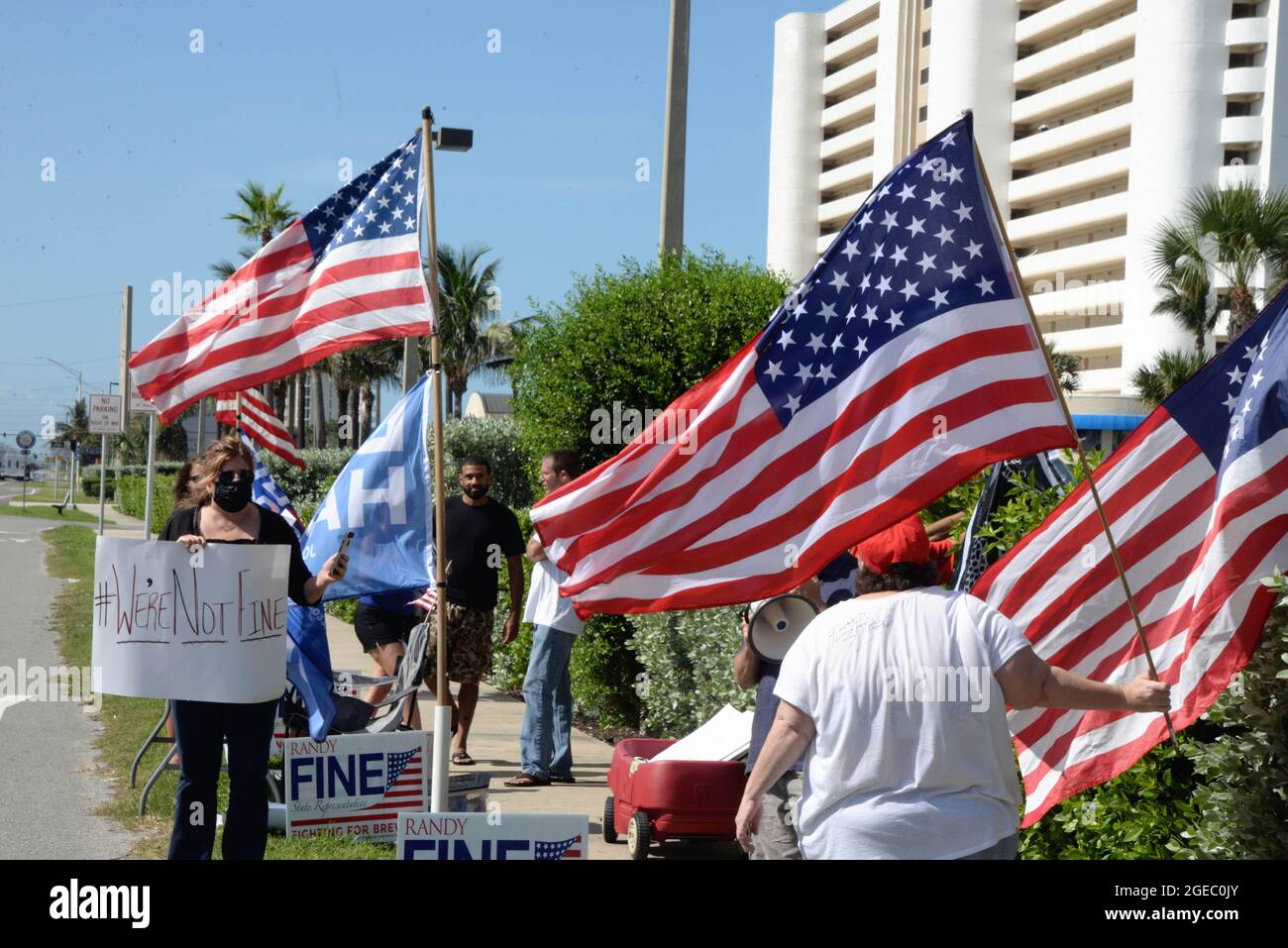 Melbourne. Brevard County. Florida. USA. August 18, 2021. Two groups of ...