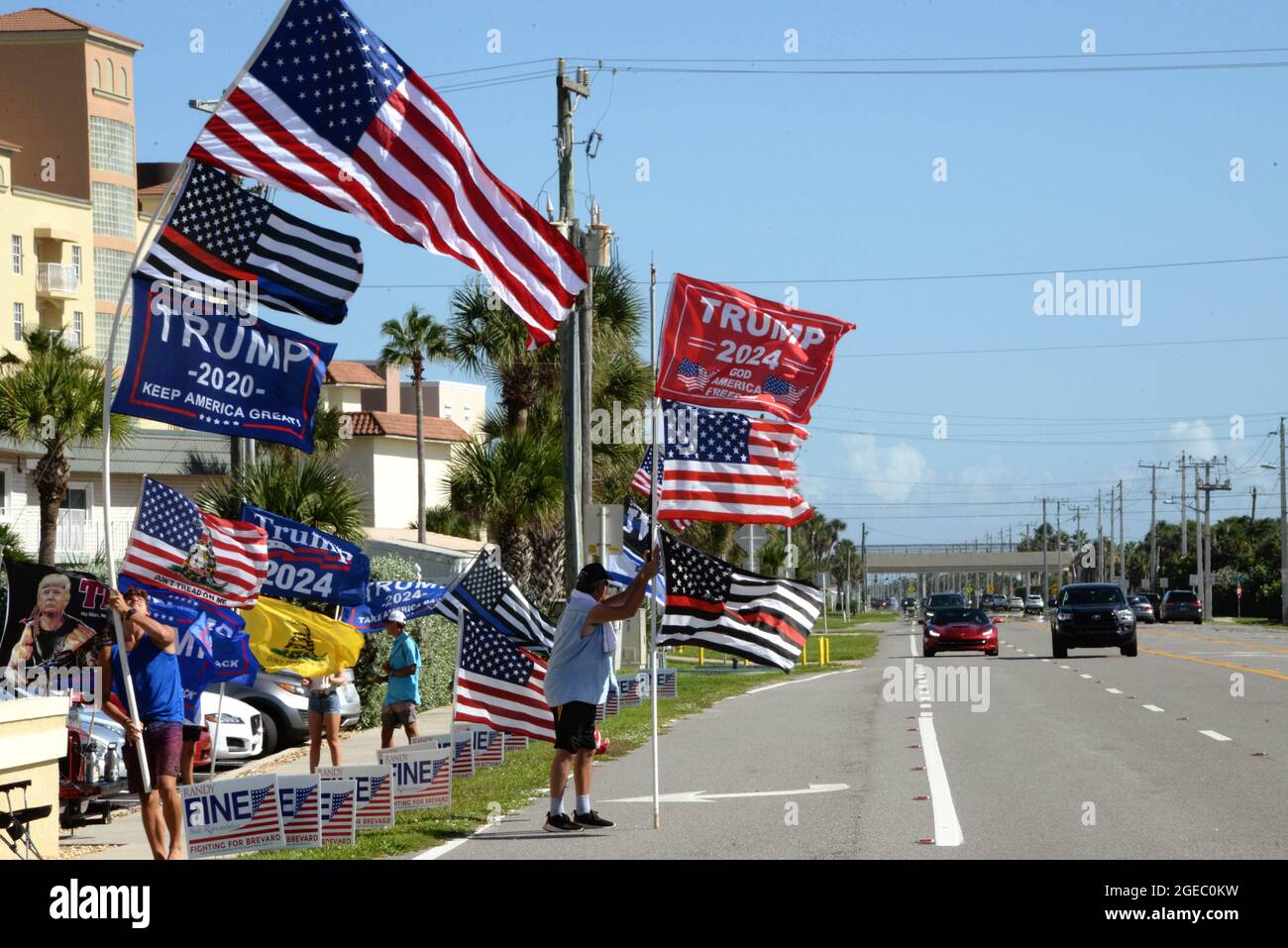Melbourne. Brevard County. Florida. USA. August 18, 2021. Two groups of ...