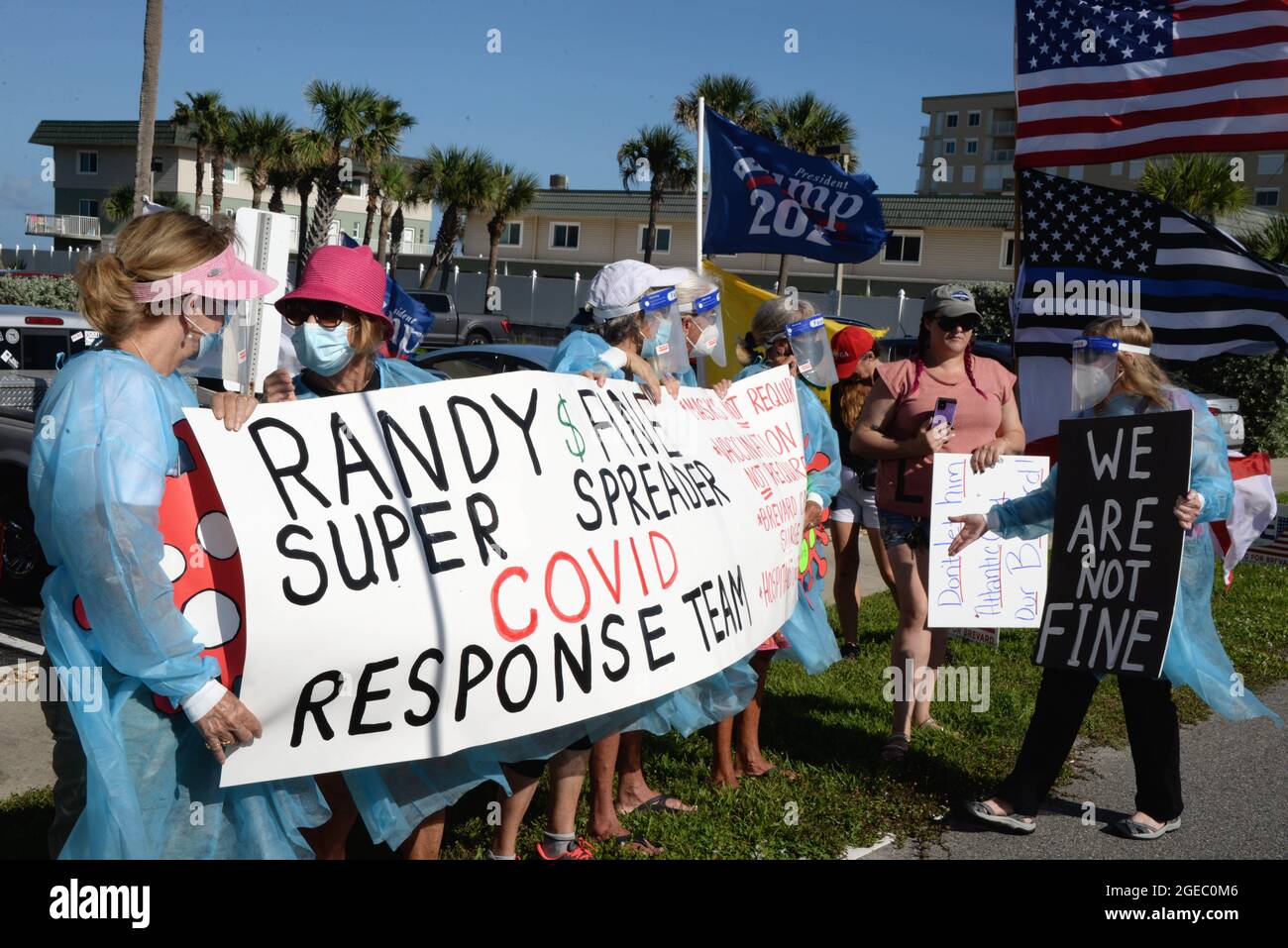 Melbourne. Brevard County. Florida. USA. August 18, 2021. Two groups of ...