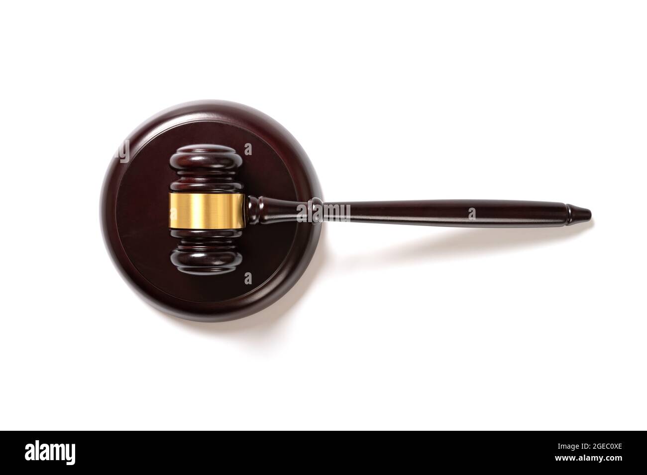 top view gavel on a white background Stock Photo - Alamy