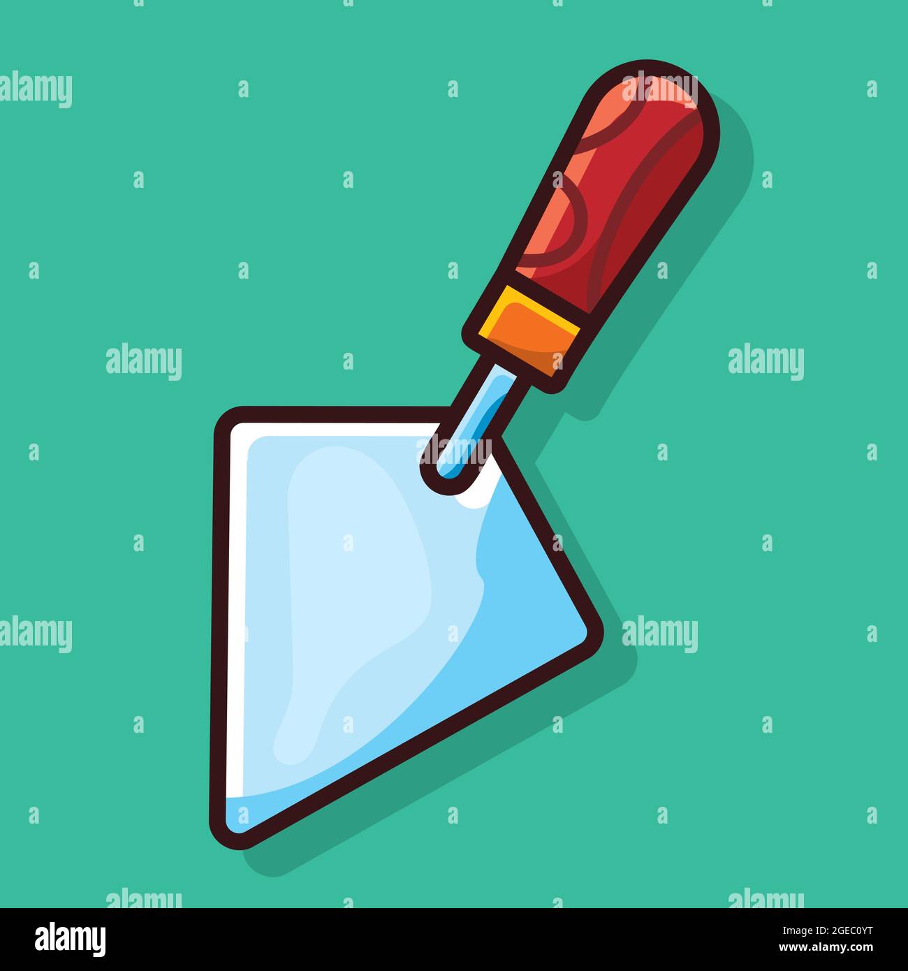 trowel tool isolated cartoon vector illustration in flat style Stock ...