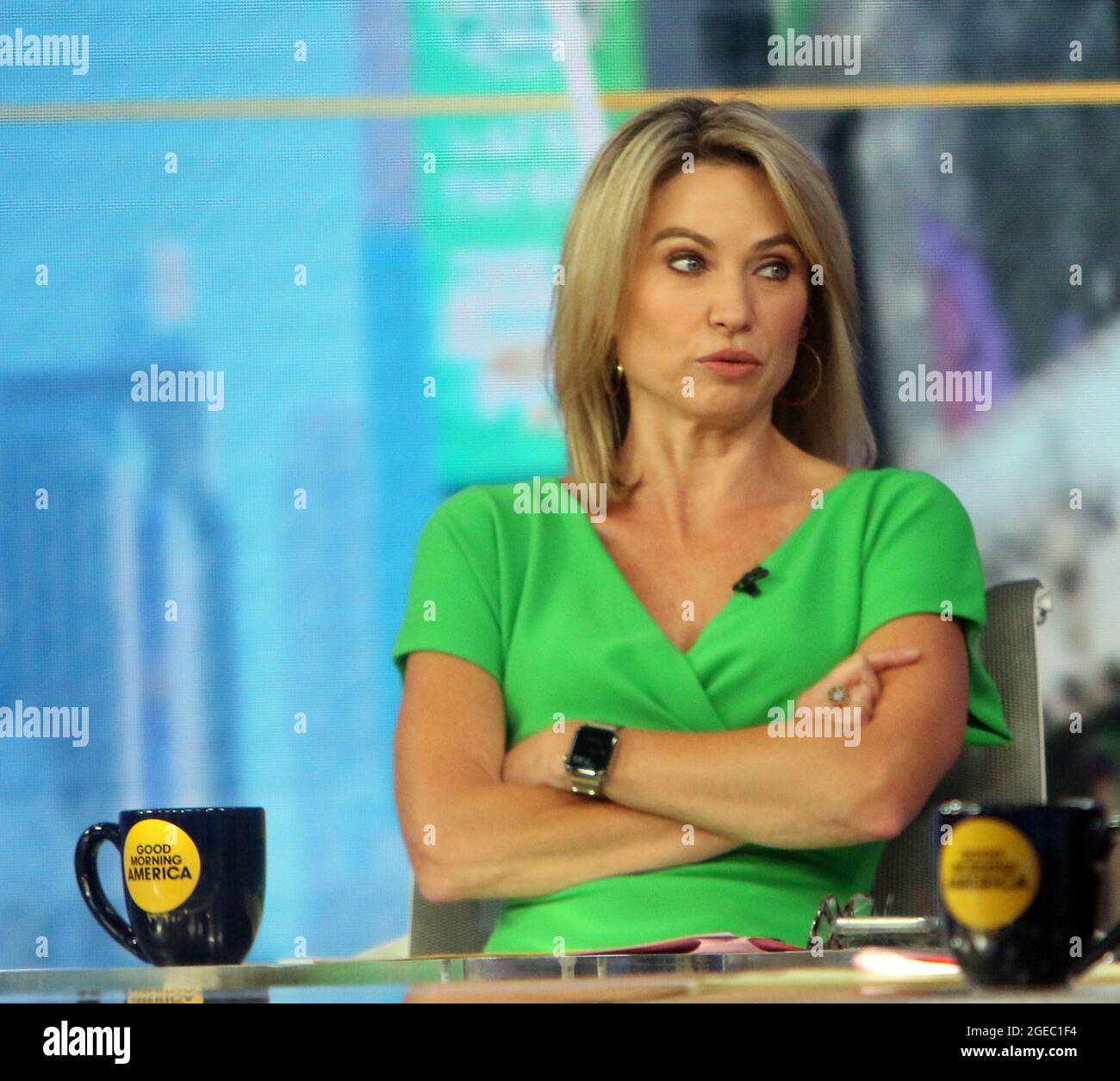 New York, USA. August 18, 2021. Amy Robach, on Good Morning America in ...