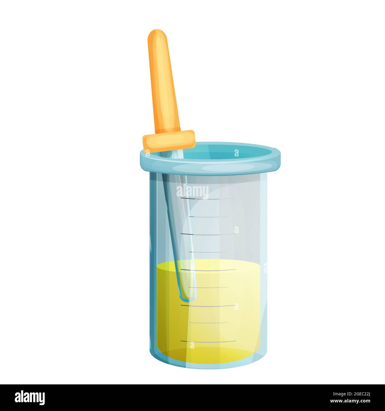 Laboratory Beaker, glass flask with dropper in cartoon style isolated ...