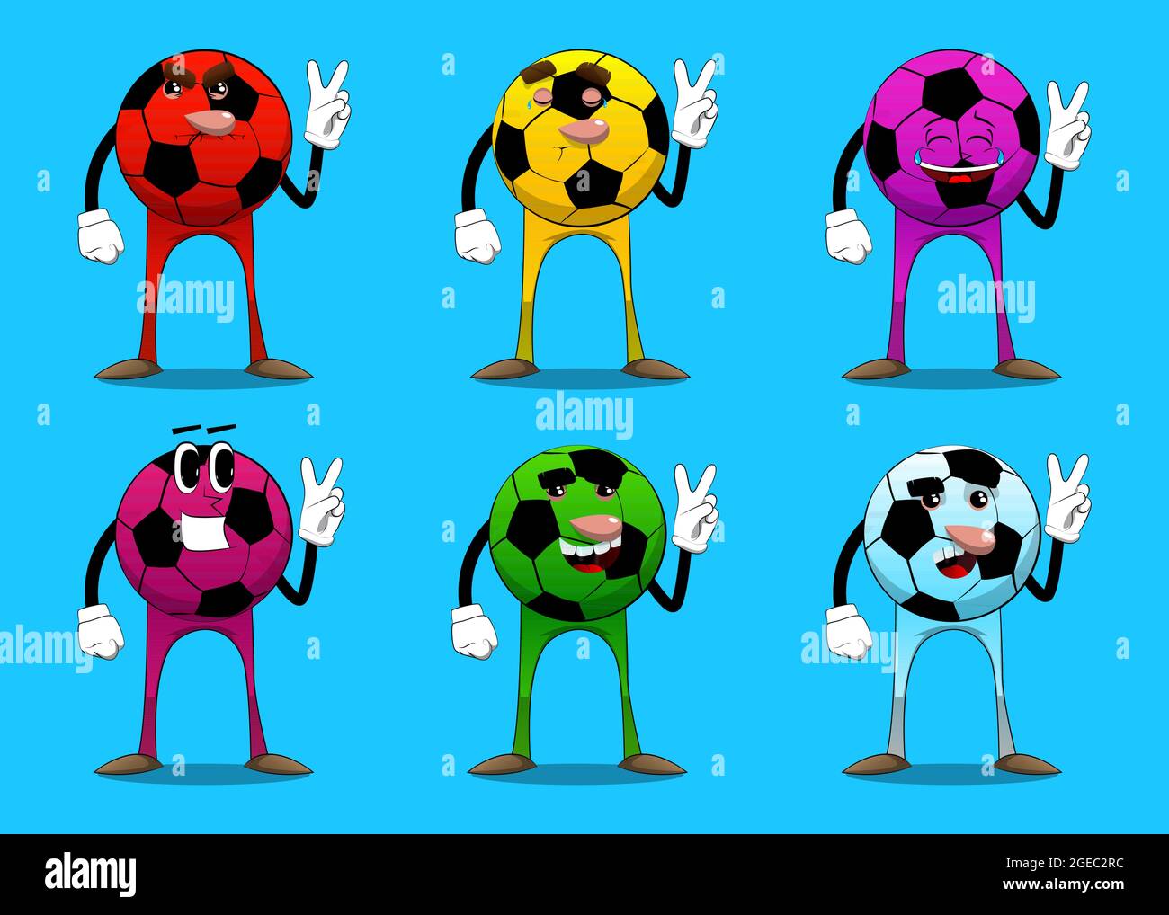 Soccer ball showing the V sign, peace hand gesture. Traditional ...