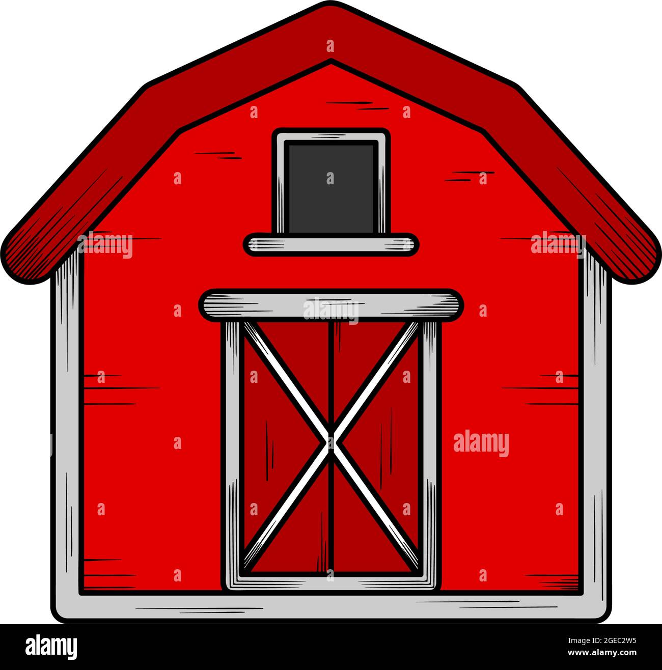 Barn hand drawn illustration design template isolated Stock Vector ...