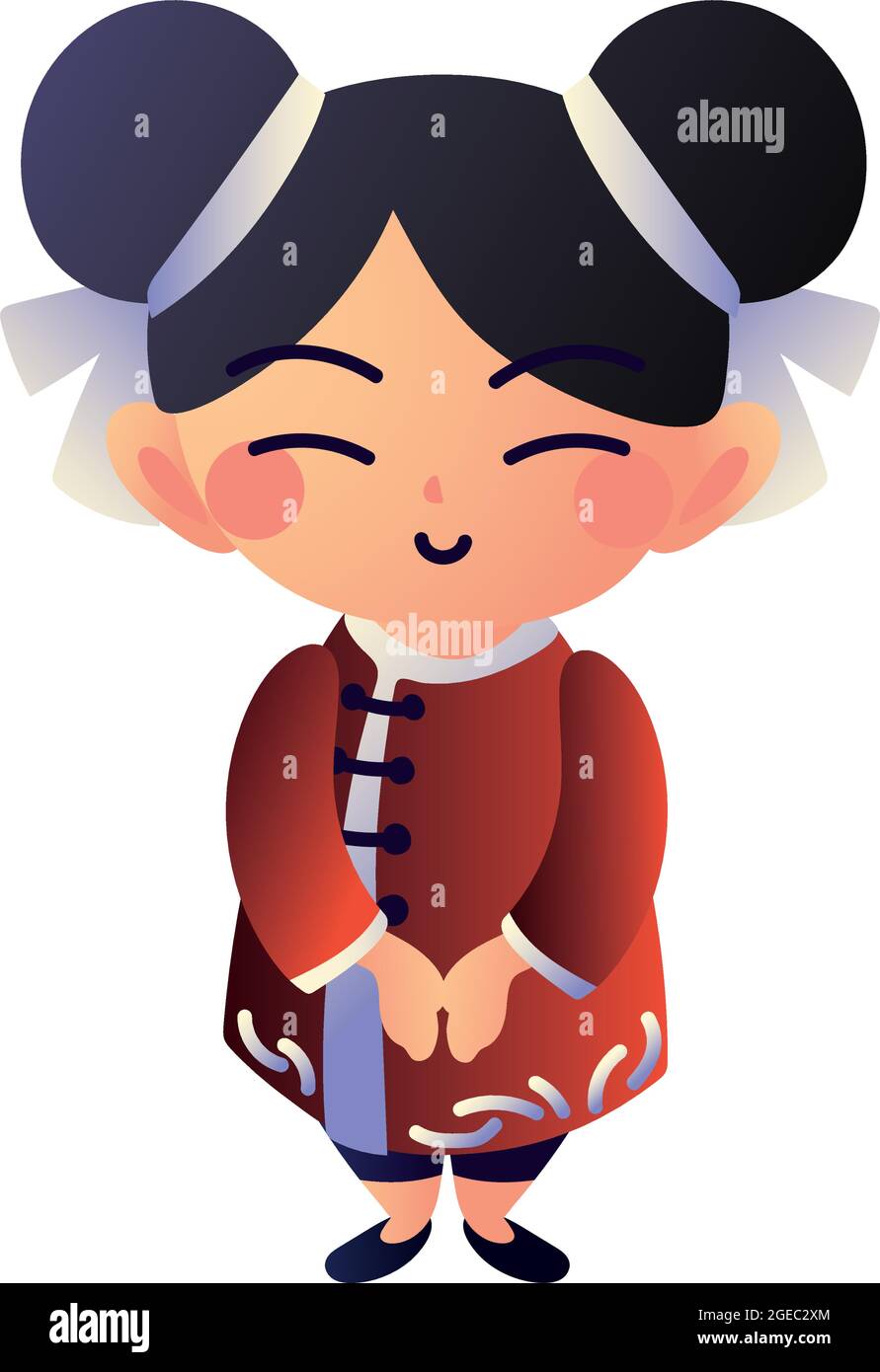 cute chinese girl Stock Vector Image & Art - Alamy