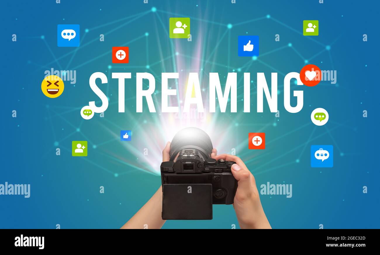 Using camera to capture social media content Stock Photo - Alamy