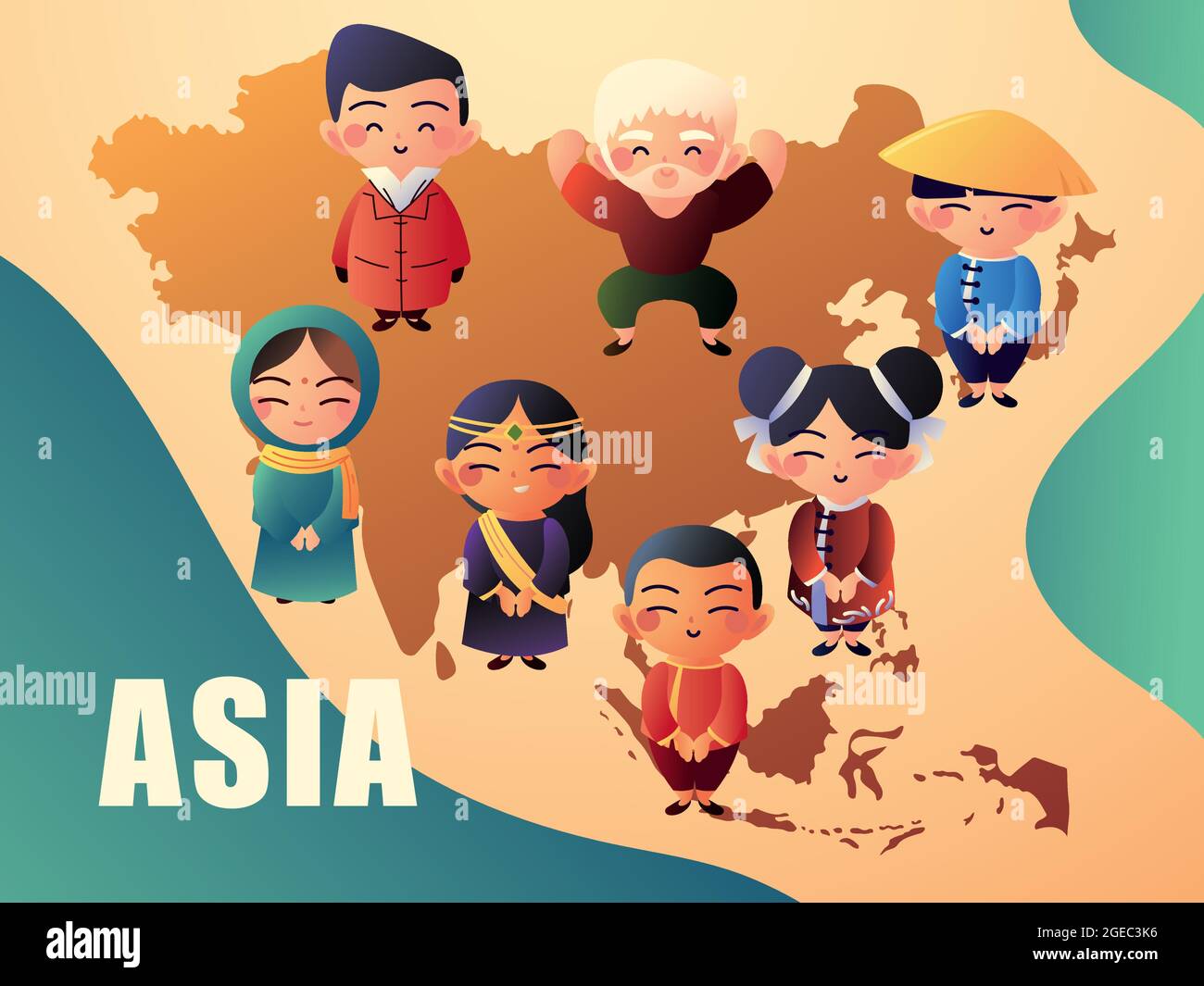 map of asia and people Stock Vector Image & Art - Alamy