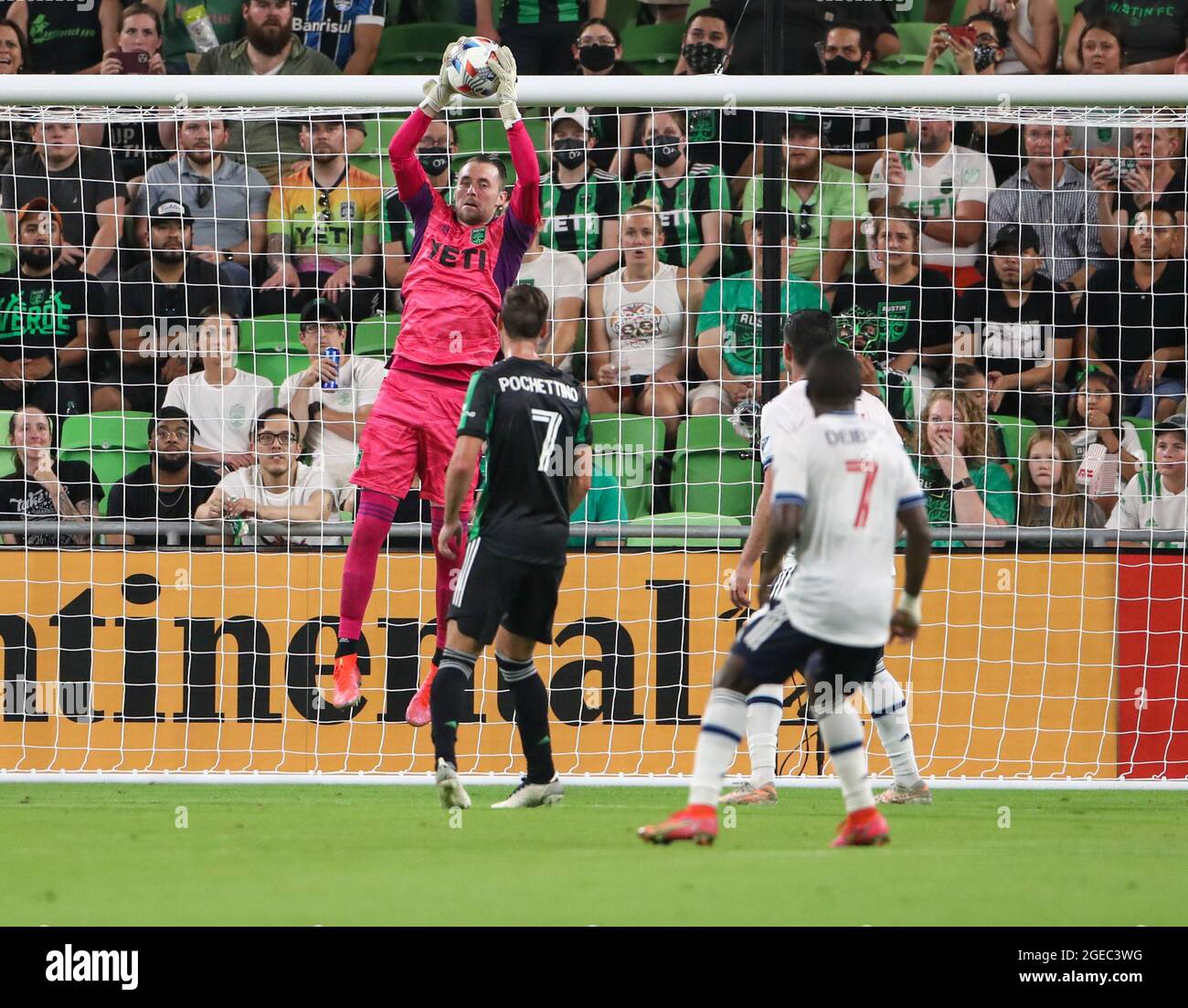 Austin, Texas, USA. August 18, 2021: Austin FC goalkeeper Brad Stuver ...