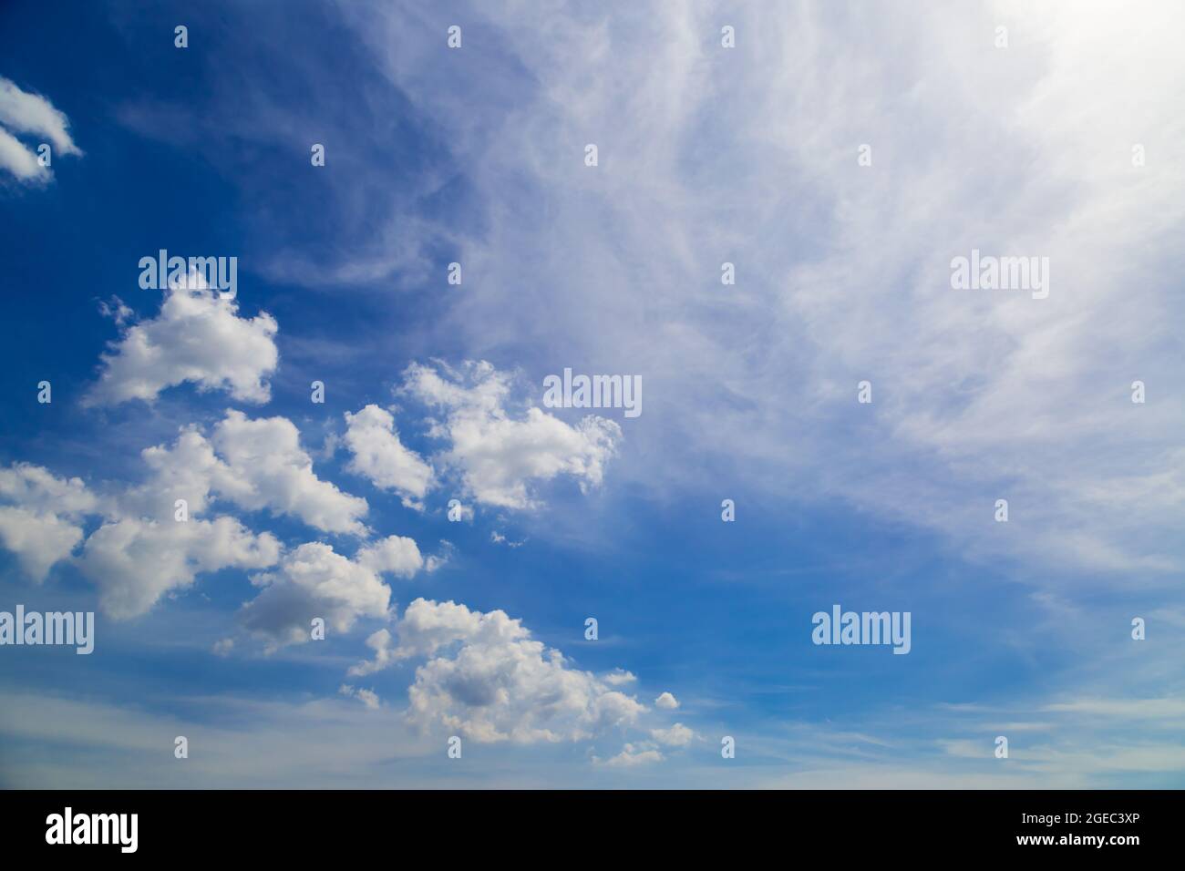 Sky with clouds on the noon in summer season nature background Stock ...