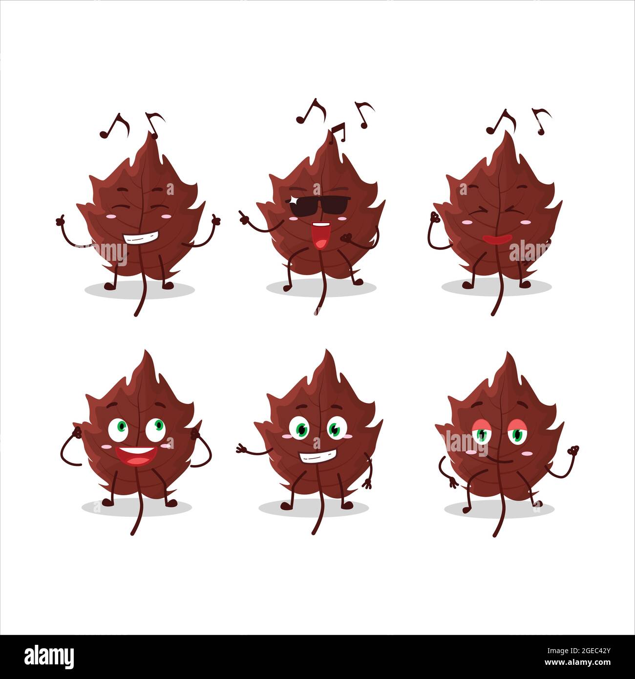 An image of brown autumn leaf dancer cartoon character enjoying the ...