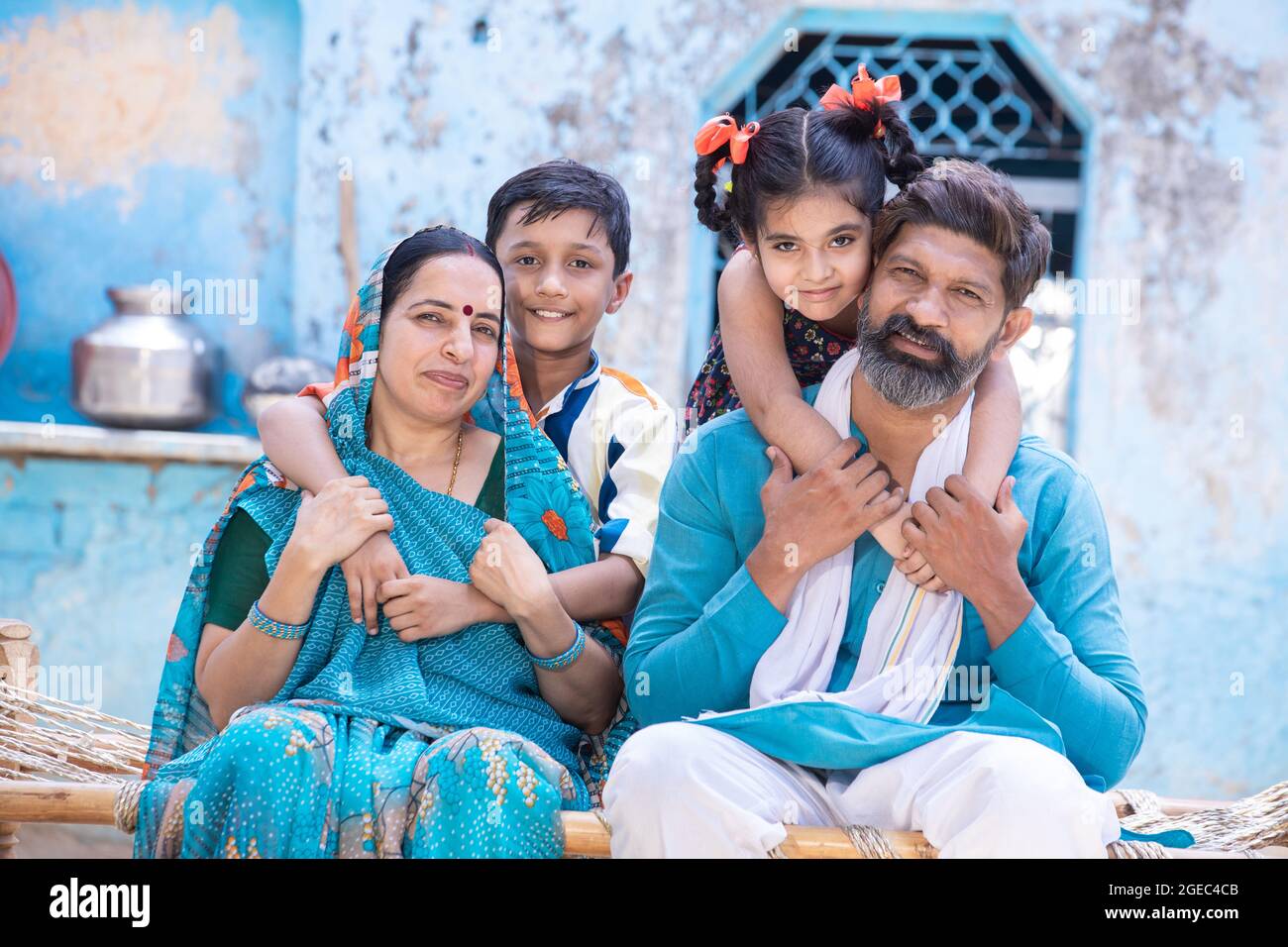 Happy Indian Rural Family