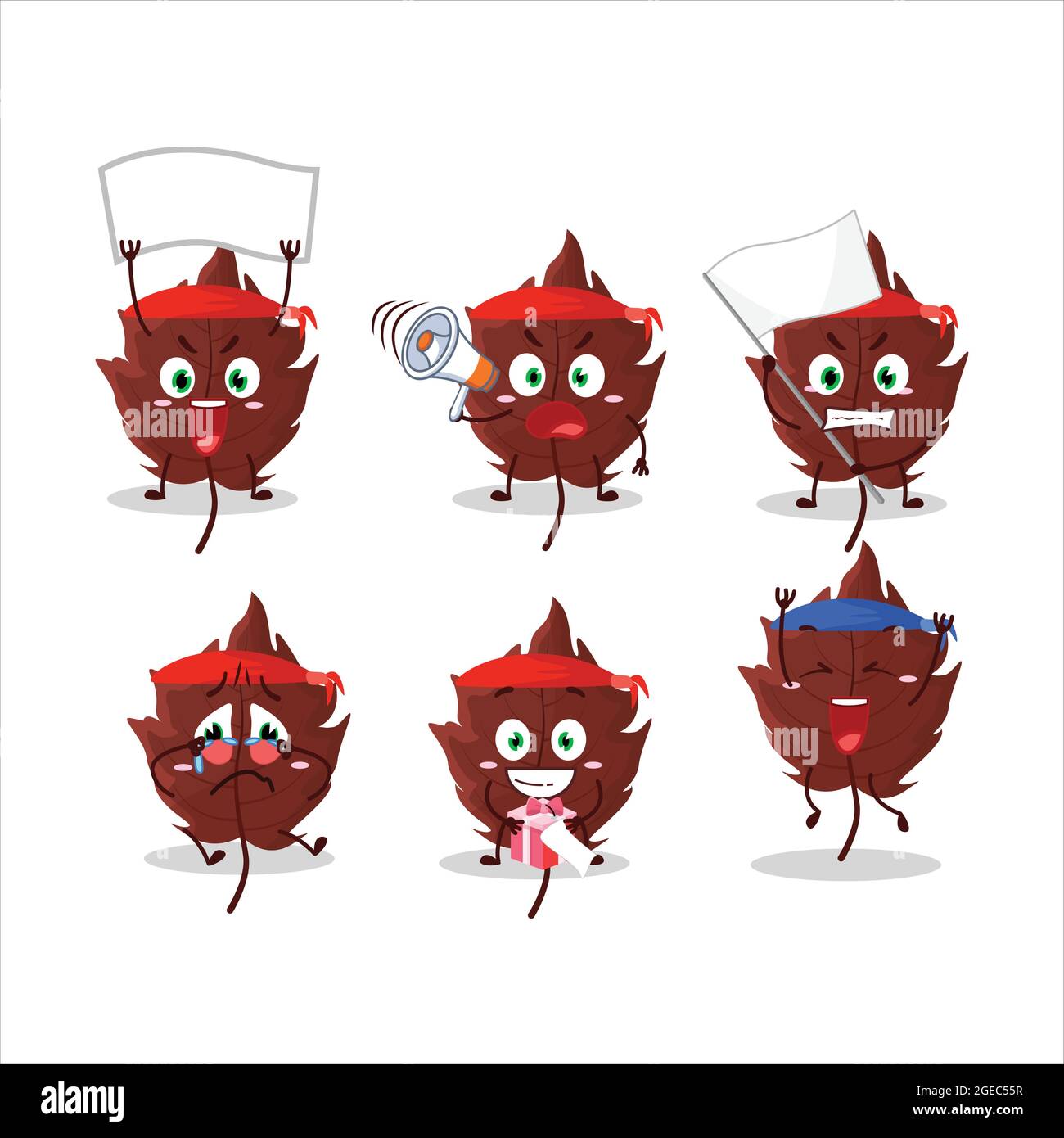 Mascot design style of brown autumn leaf character as an attractive ...