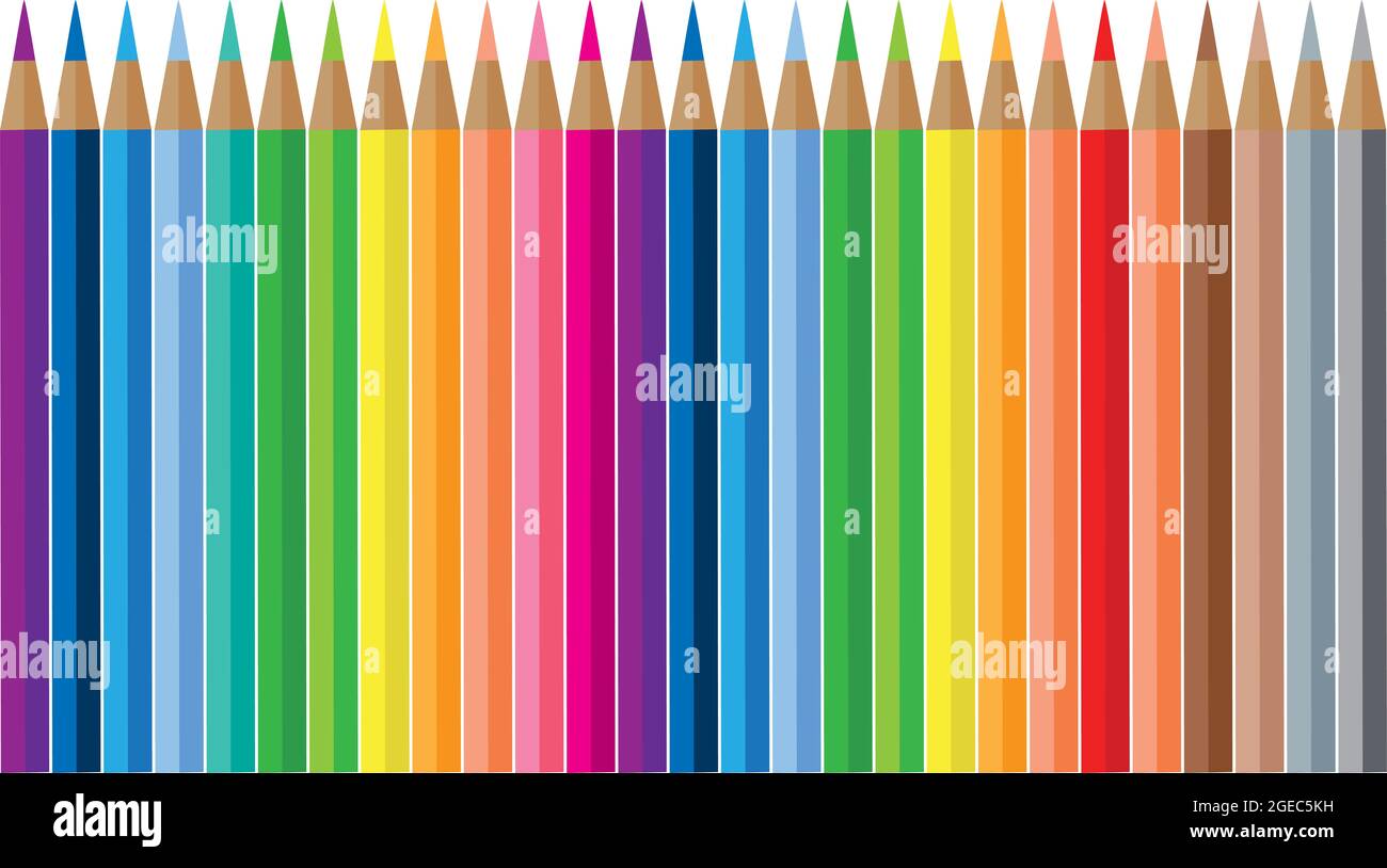 rainbow colour pencil set Stock Photo - Alamy