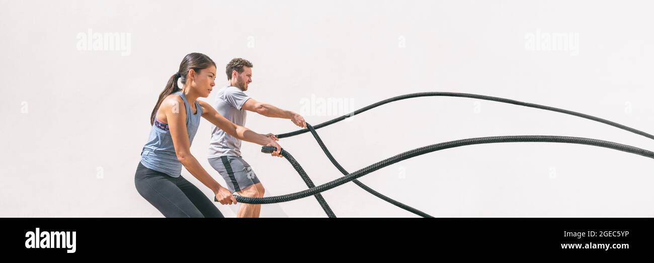 Crossfit battle ropes man hi-res stock photography and images - Alamy