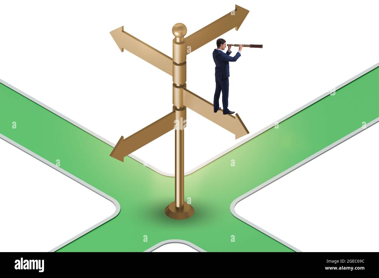 Businessman at the crossroads choosing the strategy Stock Photo - Alamy