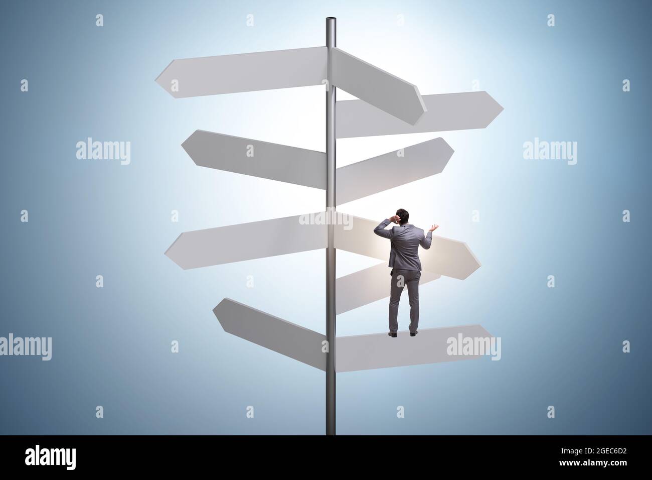 Businessman at the crossroads choosing the strategy Stock Photo - Alamy