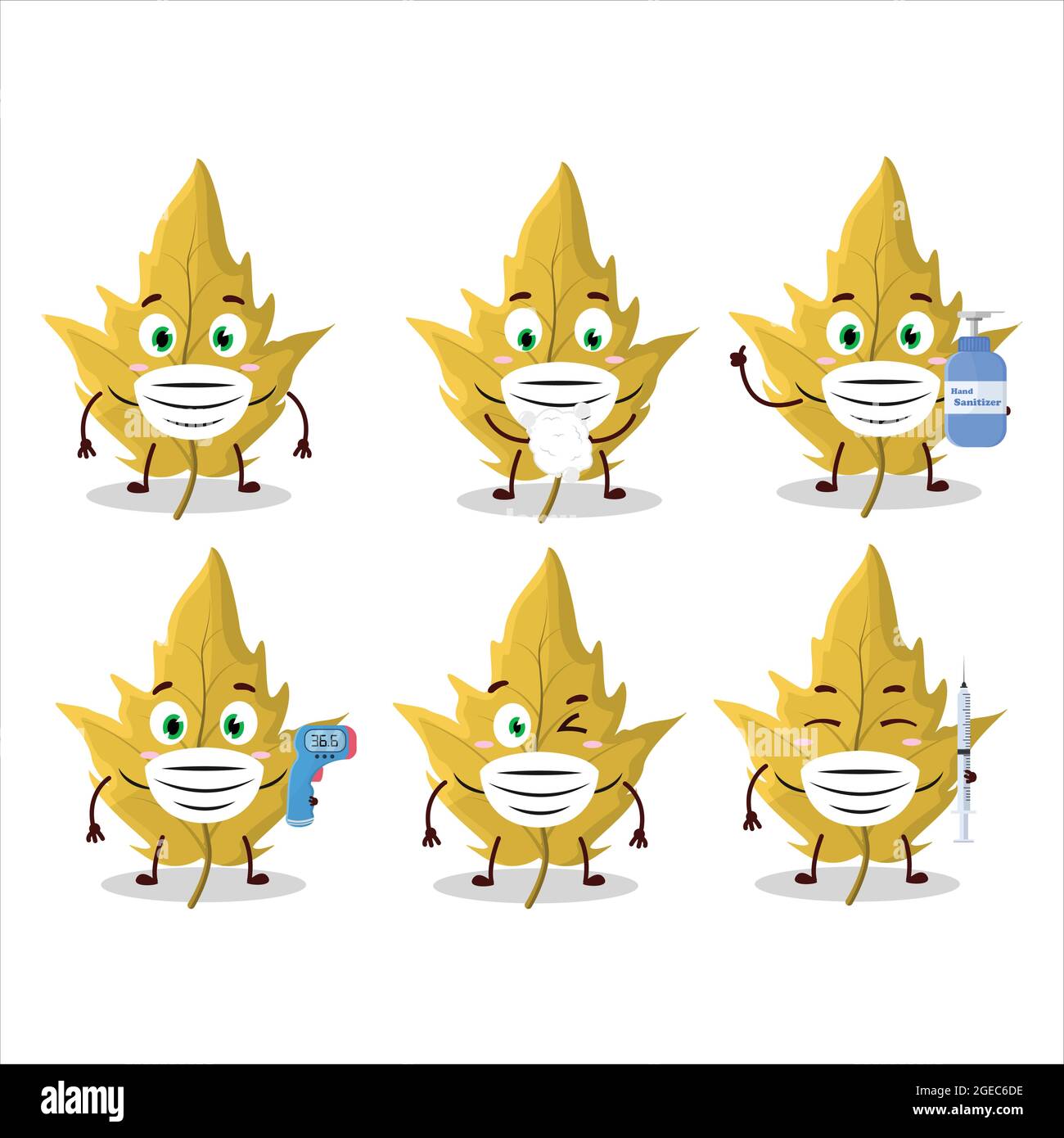 A picture of maple yellow leaf cartoon design style keep staying ...