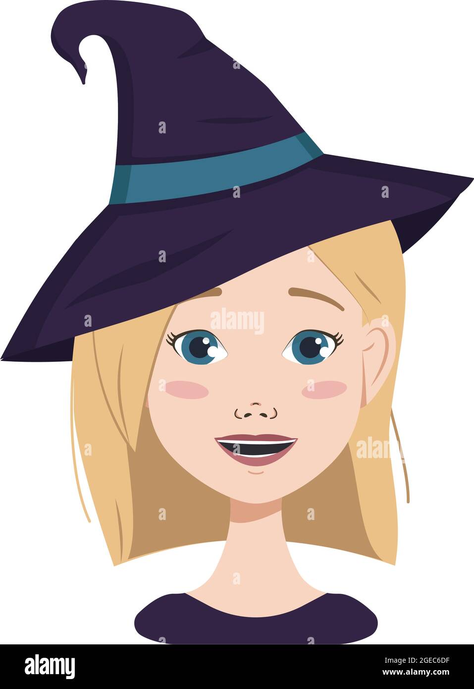 Funny girl in witch Stock Vector Images - Alamy
