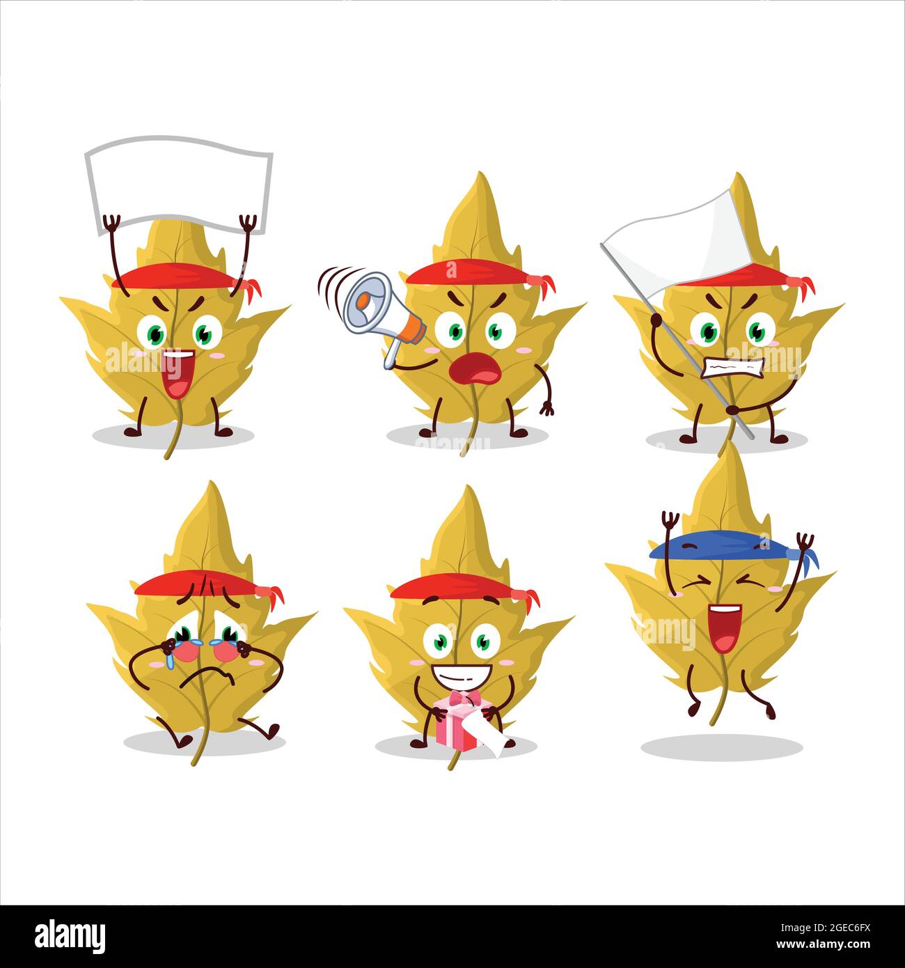 Mascot design style of maple yellow leaf character as an attractive ...