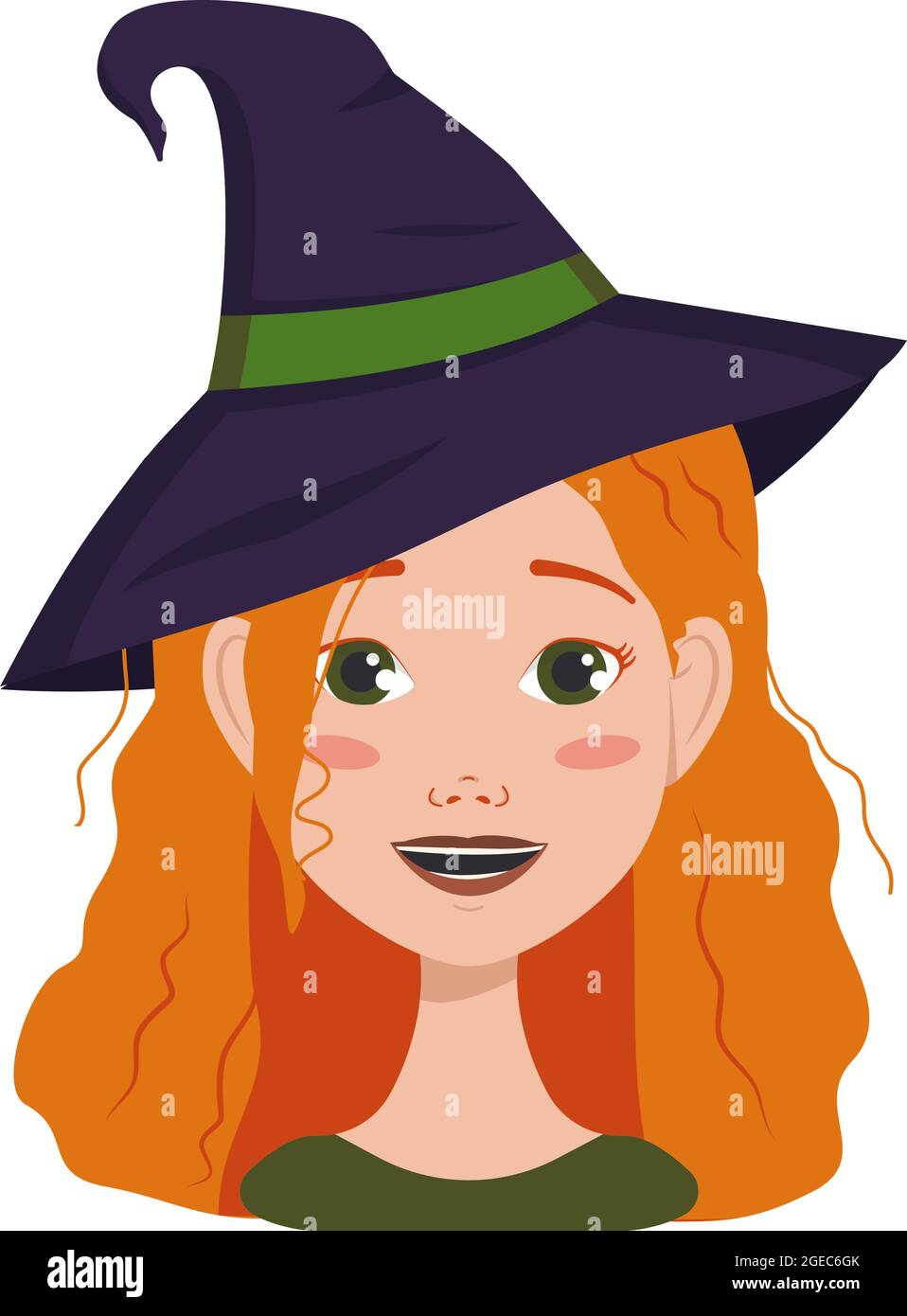 Avatar of a woman with red curly hair, emotions of joy and happiness ...