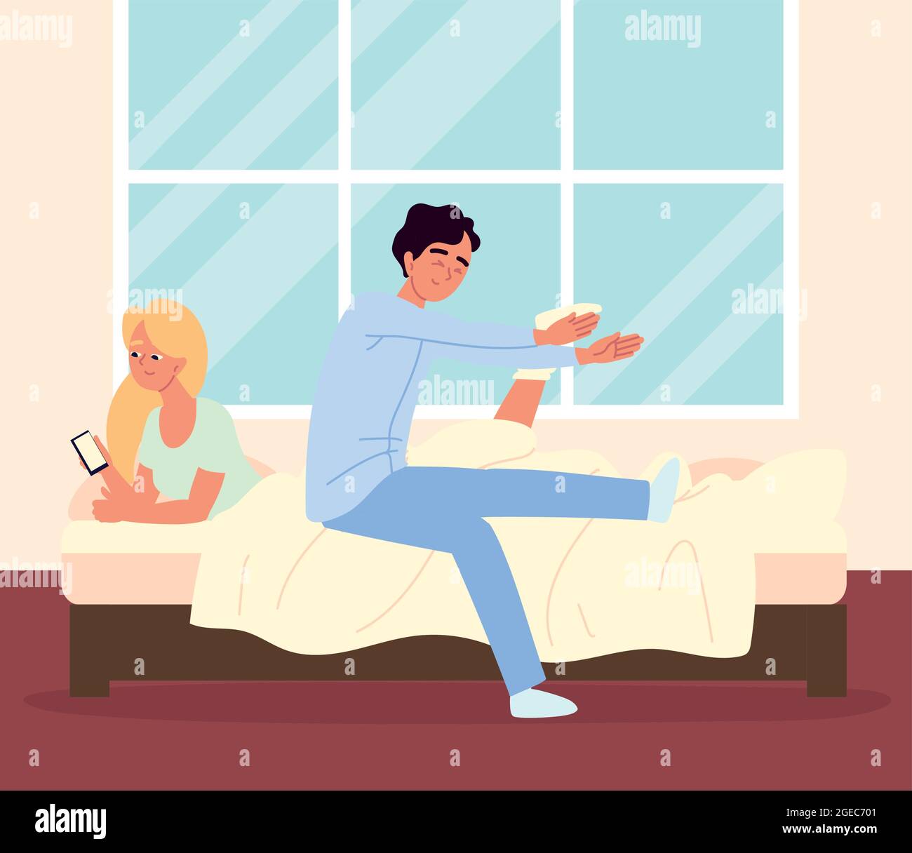 man woman morning routine Stock Vector Image & Art - Alamy
