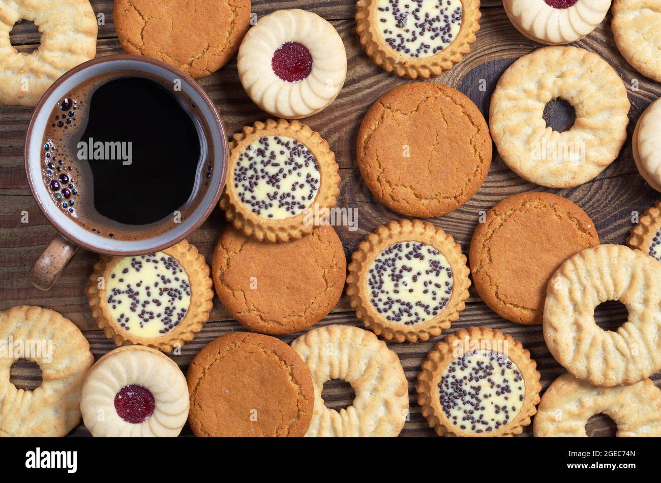 Assorted biscuits cup coffee on hi-res stock photography and images - Alamy