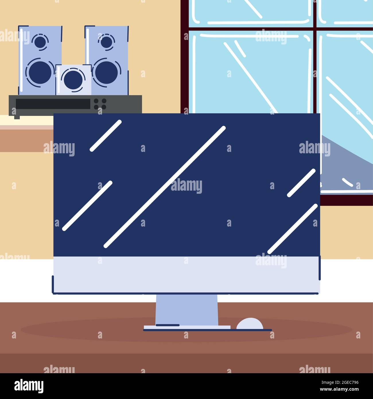 computer and sound system Stock Vector Image & Art - Alamy