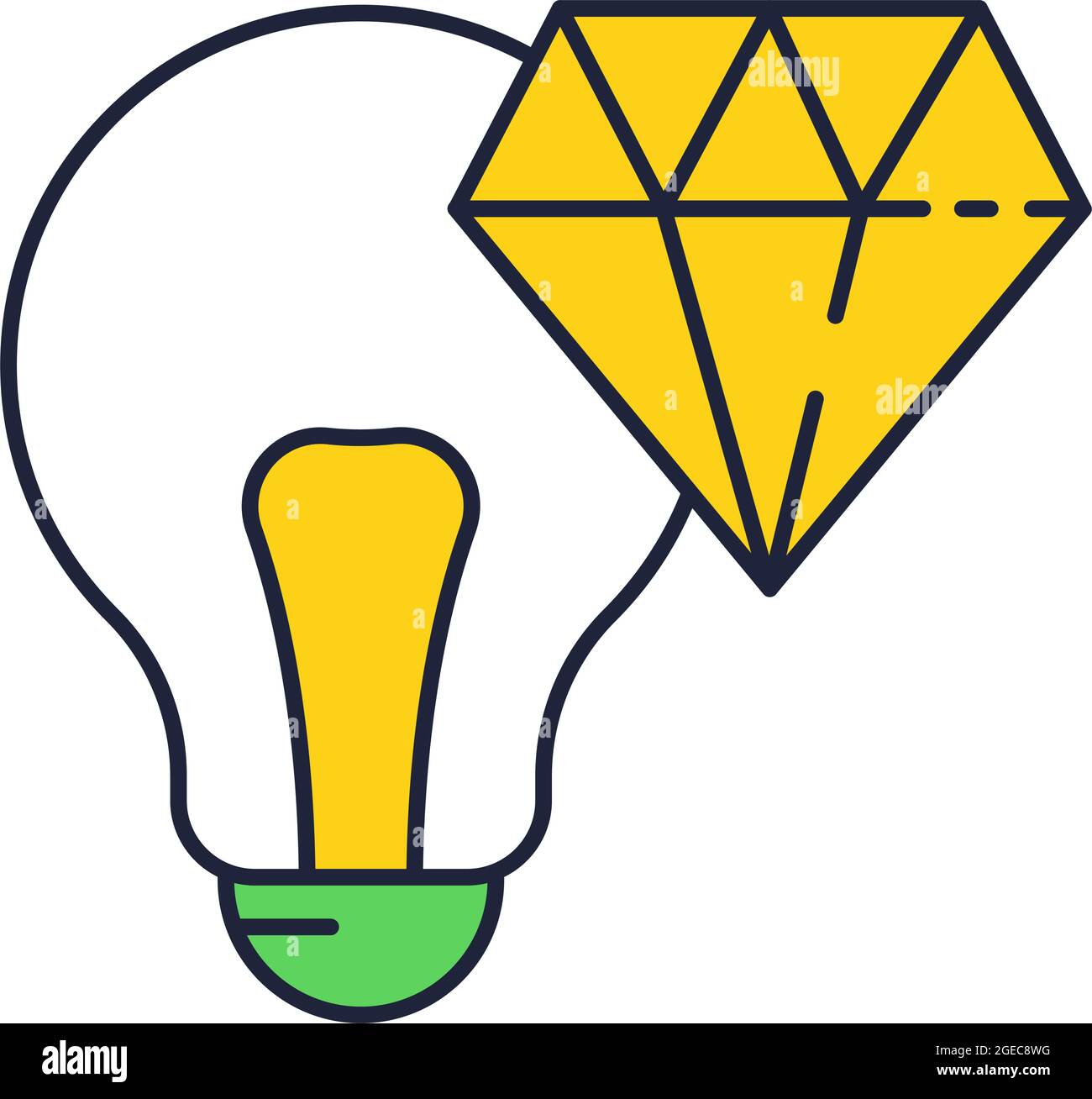 Fresh brilliant idea icon vector gem lightbulb Stock Vector Image & Art ...