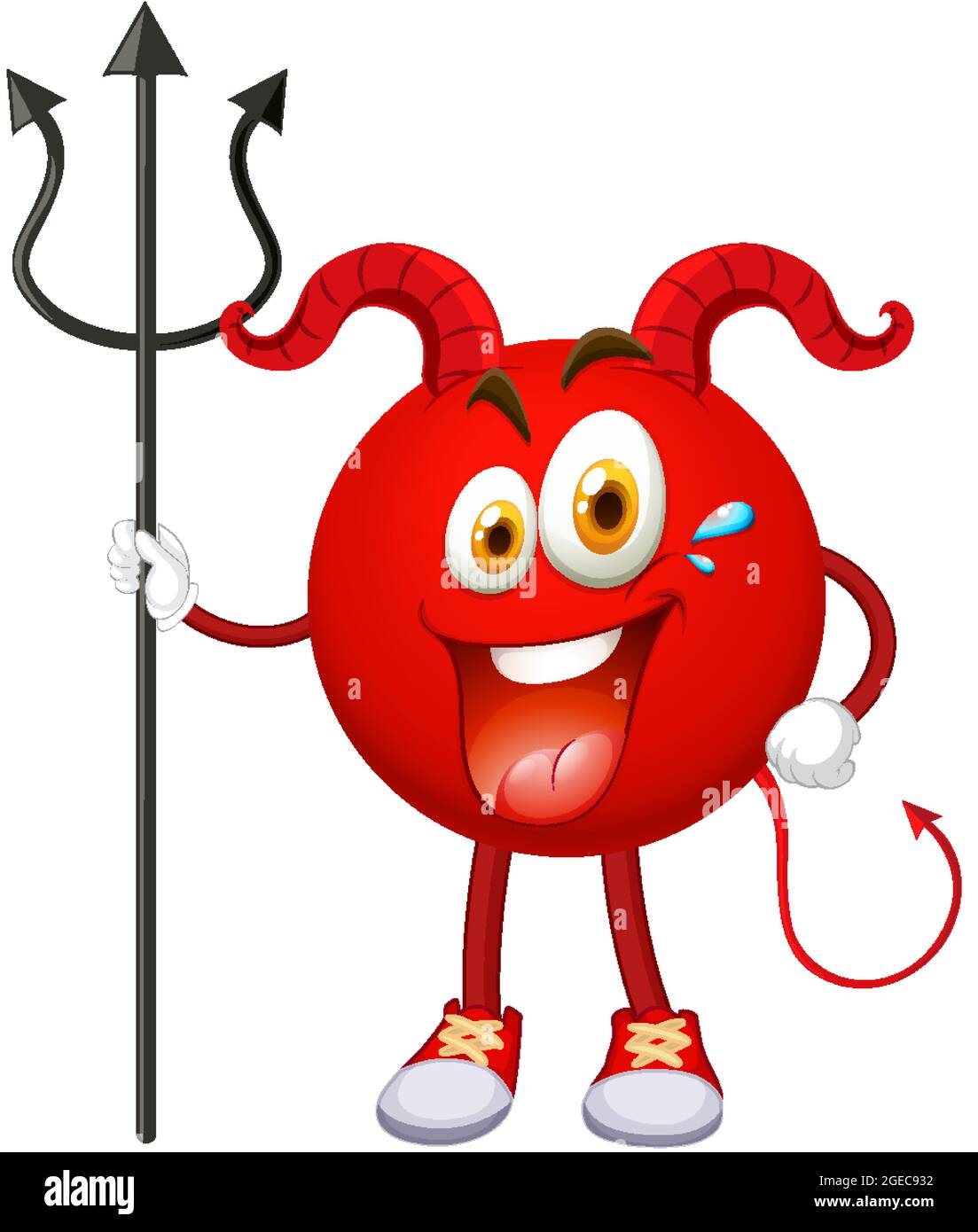 A red devil cartoon character with facial expression illustration Stock ...