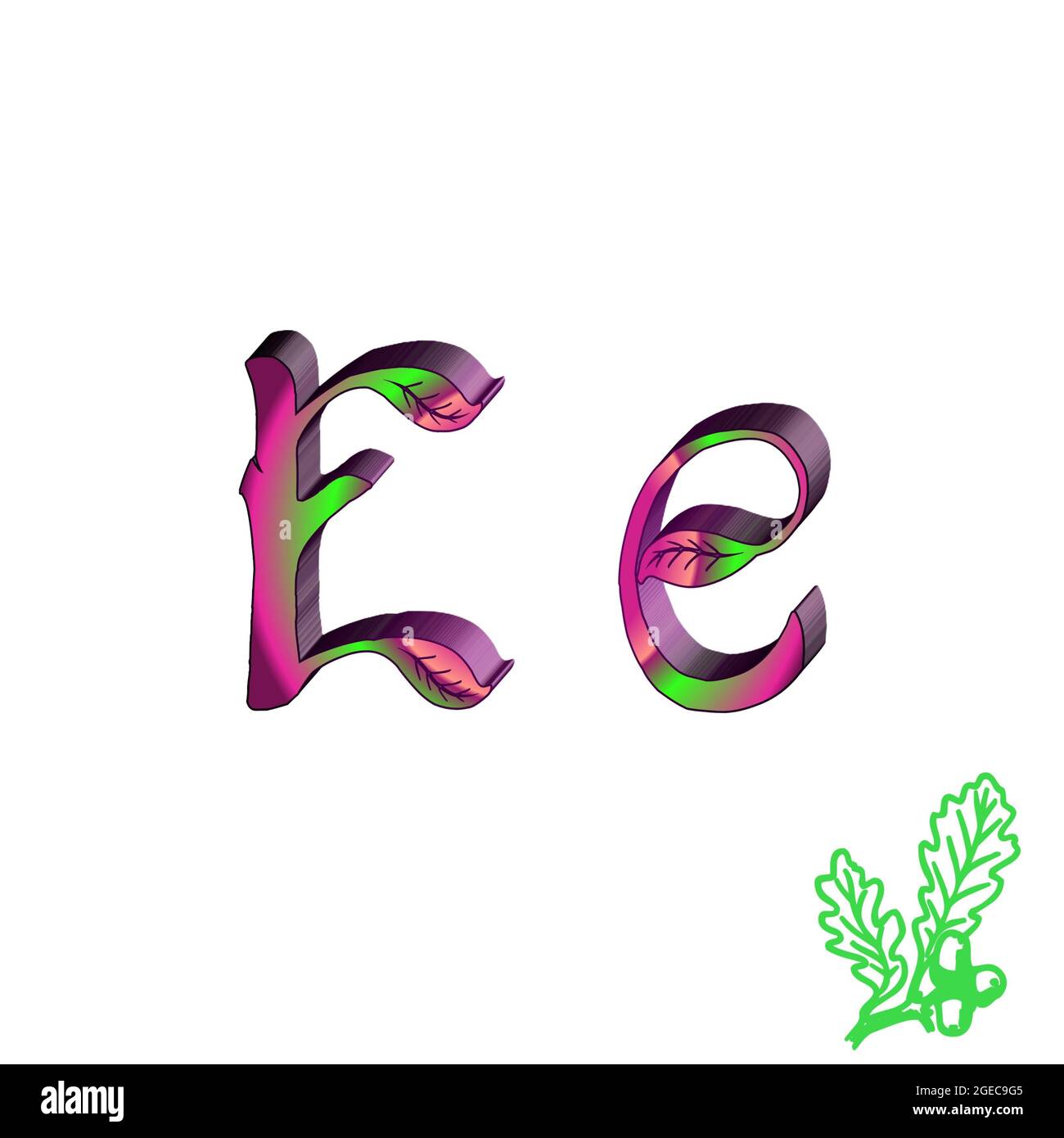 Capital letter E colorful 3D abstract beautiful white background Stock ...