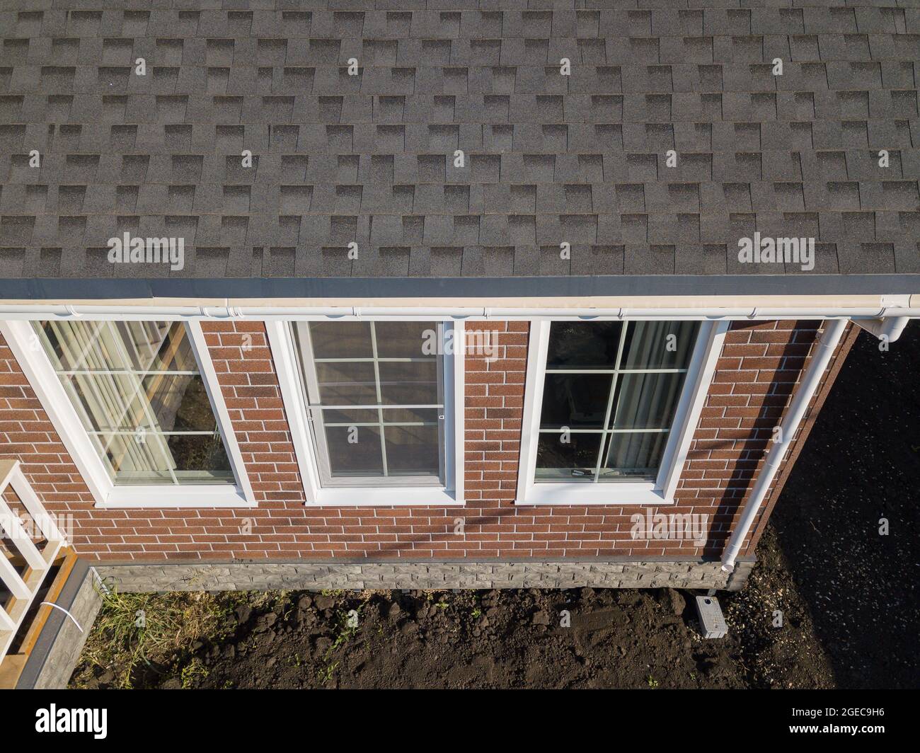 Shingles texture - close up view of asphalt roofing shingles Stock ...