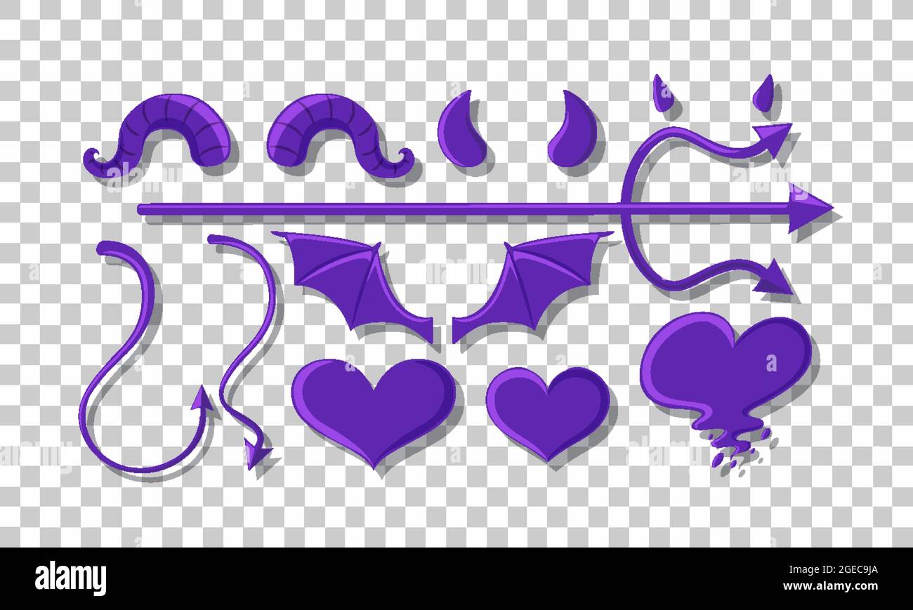 Set of devil object decor illustration Stock Vector Image & Art - Alamy
