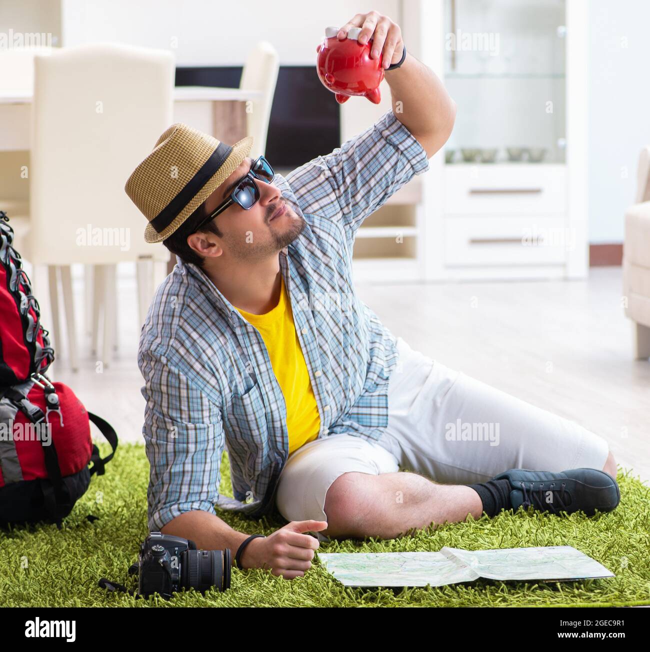 The man planning his travel with map Stock Photo - Alamy