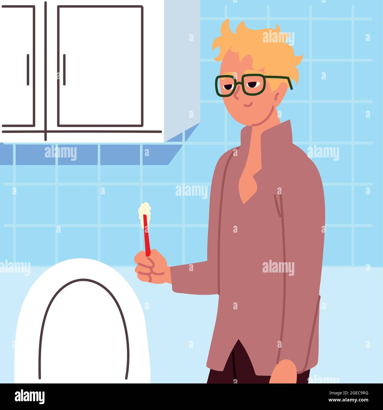 man brushing teeth Stock Vector Image & Art - Alamy