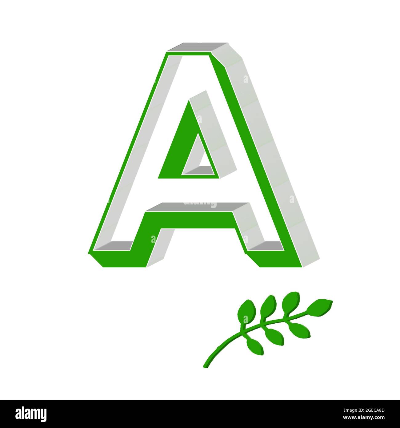 Capital letter A colorful 3D abstract beautiful white background Stock ...