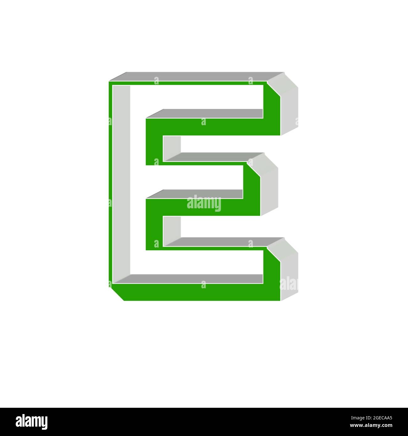 Capital letter E colorful 3D abstract beautiful white background Stock ...