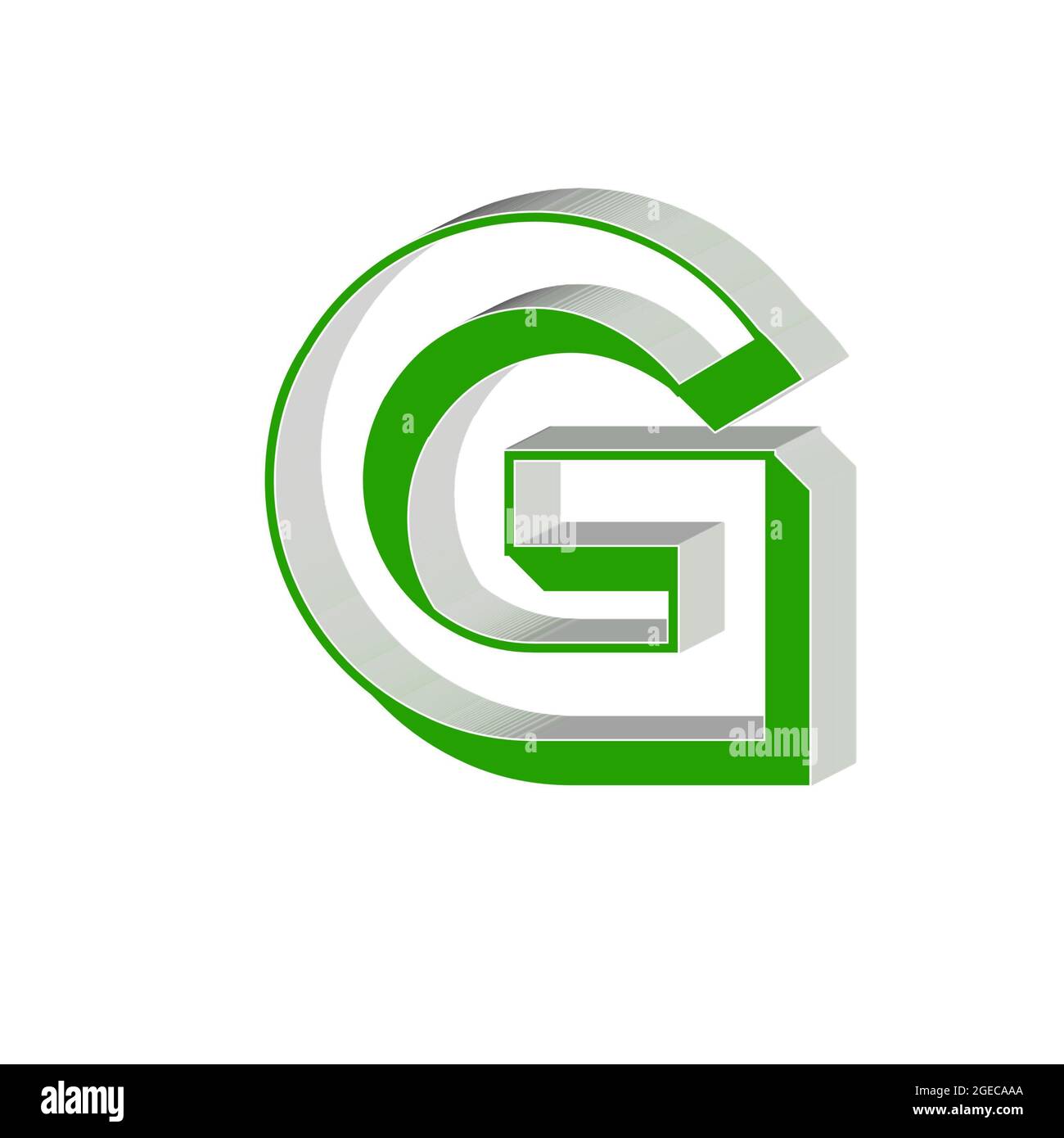 Capital letter G colorful 3D abstract beautiful white background Stock ...
