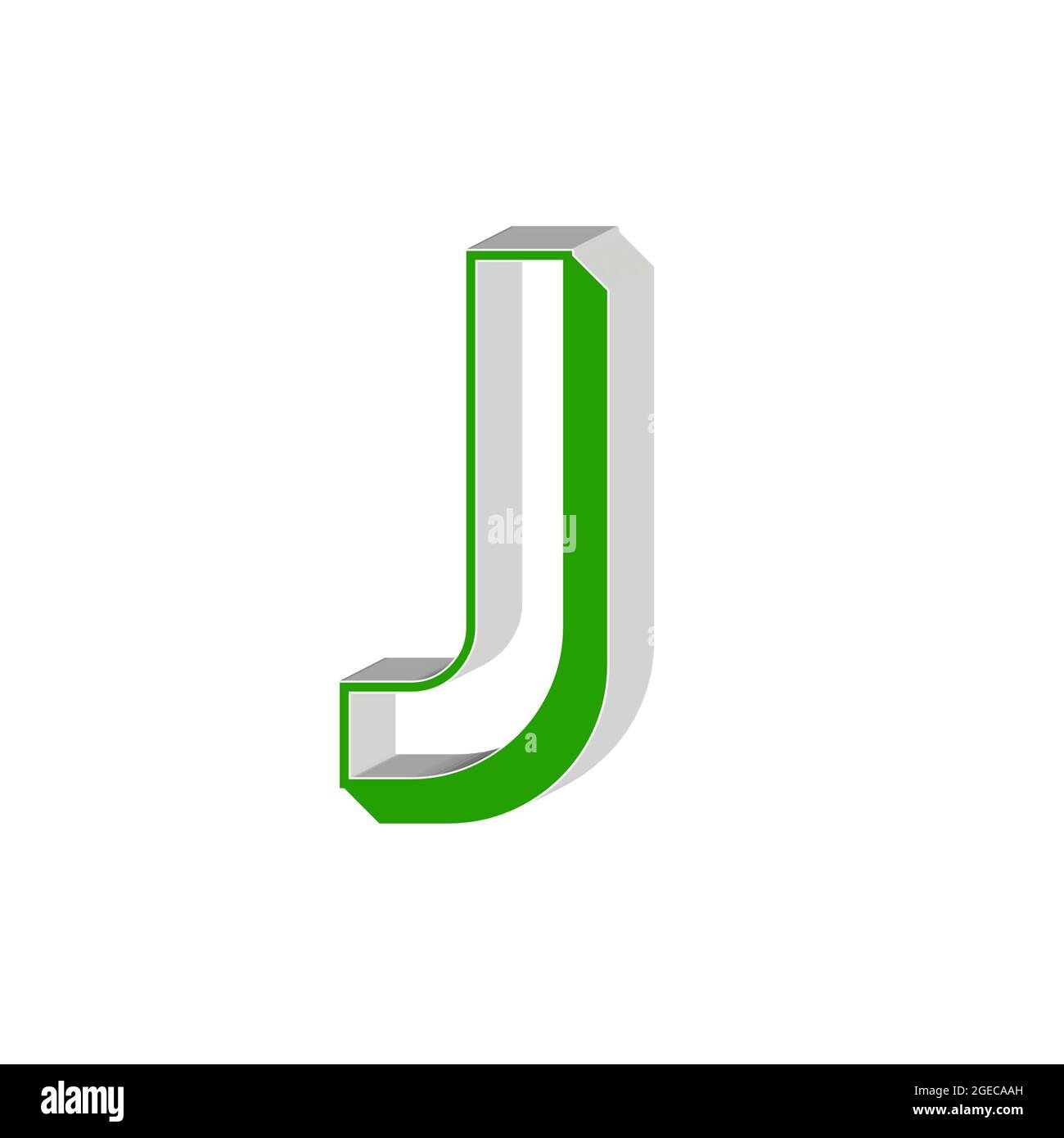Capital letter J colorful 3D abstract beautiful white background Stock ...