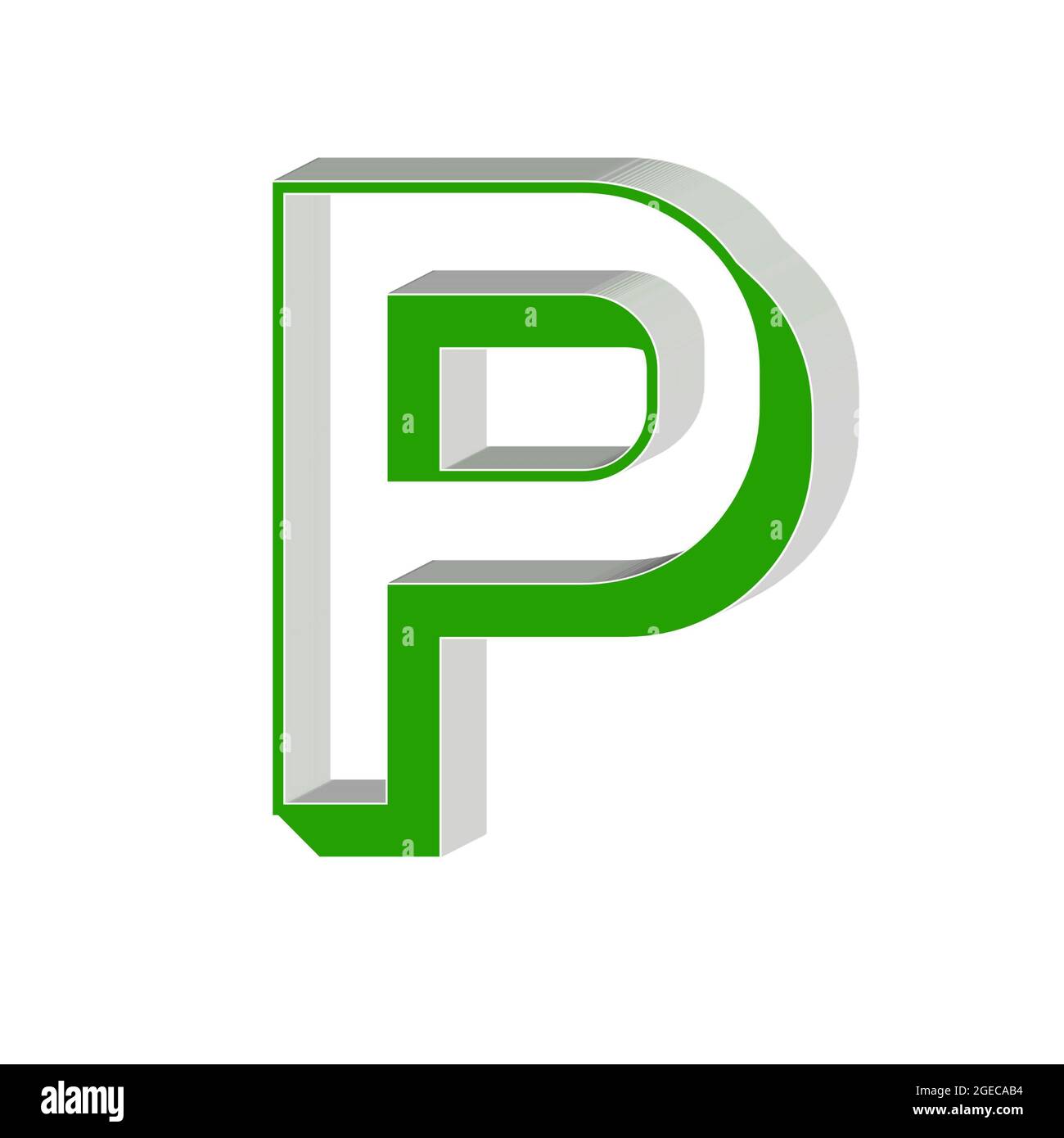 Capital letter P colorful 3D abstract beautiful white background Stock ...