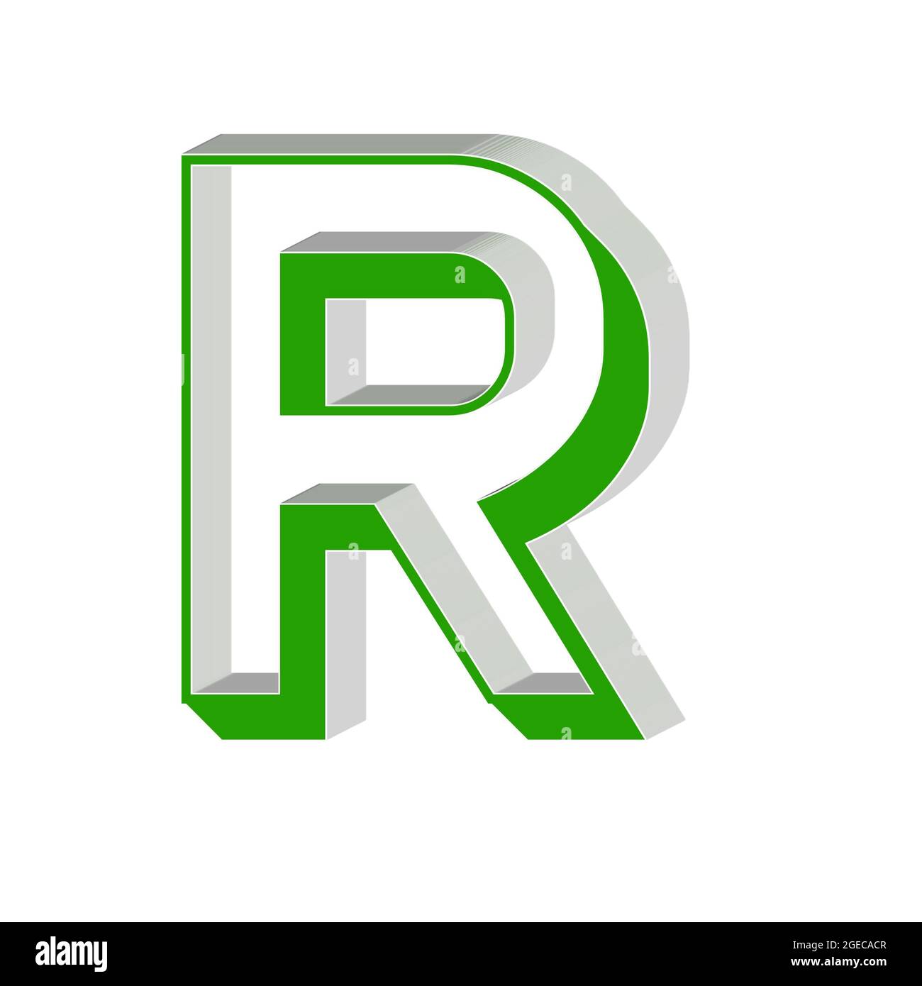 Capital letter R colorful 3D abstract beautiful white background Stock ...
