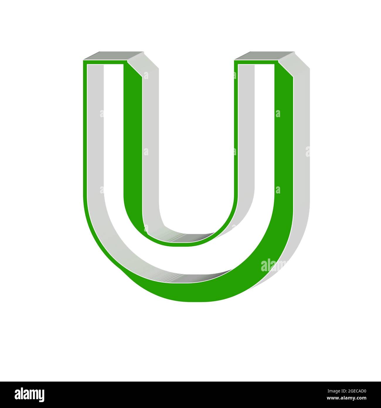 Capital letter U colorful 3D abstract beautiful white background Stock ...