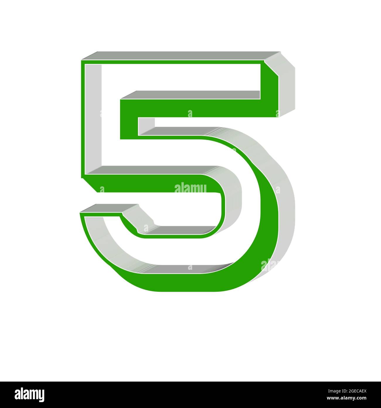 Number letter 5 colorful 3D abstract beautiful white background Stock ...