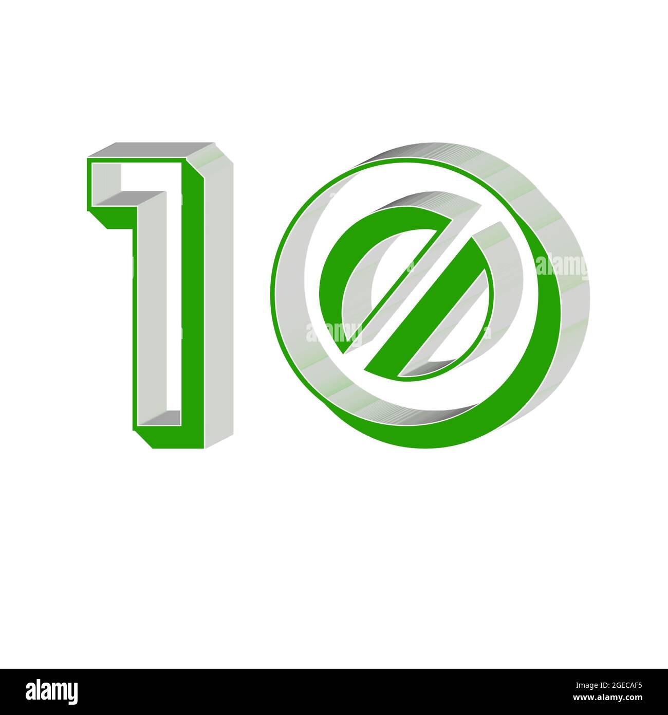 Number letter 10 colorful 3D abstract beautiful white background Stock ...