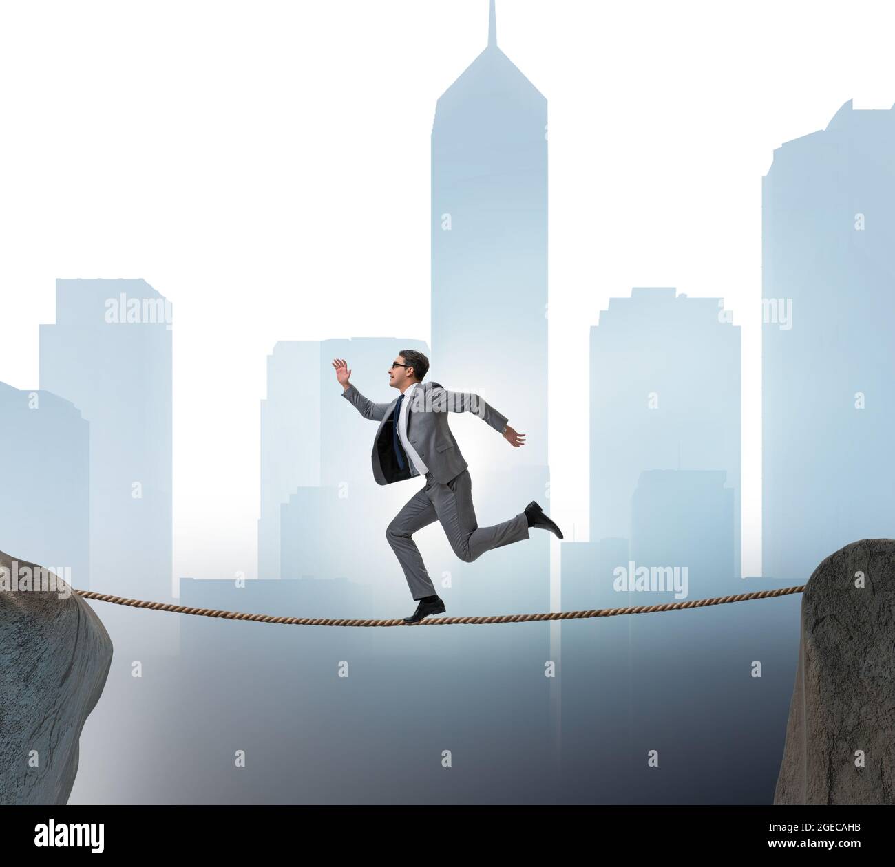 Man running in suit with fear hi-res stock photography and images - Alamy