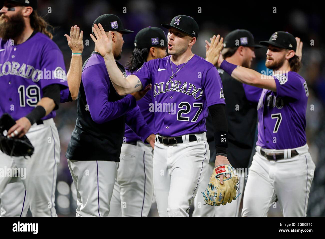 Colorado Rockies Shortstop Trevor Story 27 Celebrates A Victory With