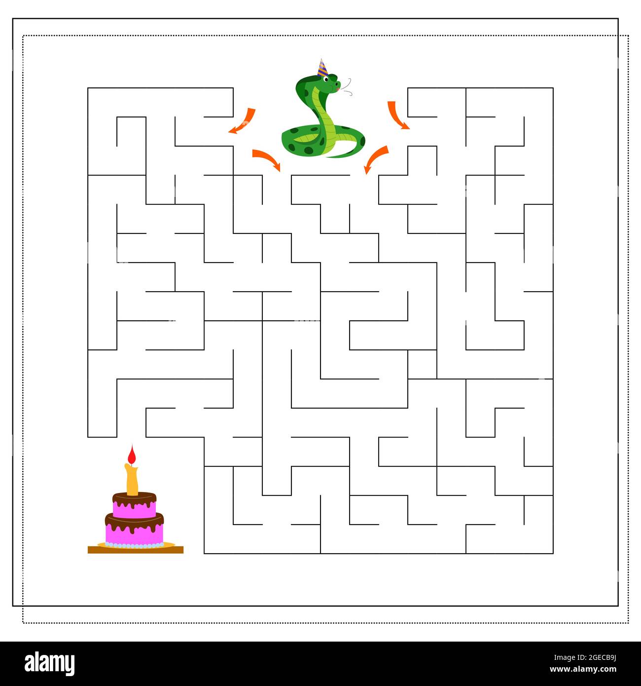 maze for children, guide the snake through the maze. Vector ...