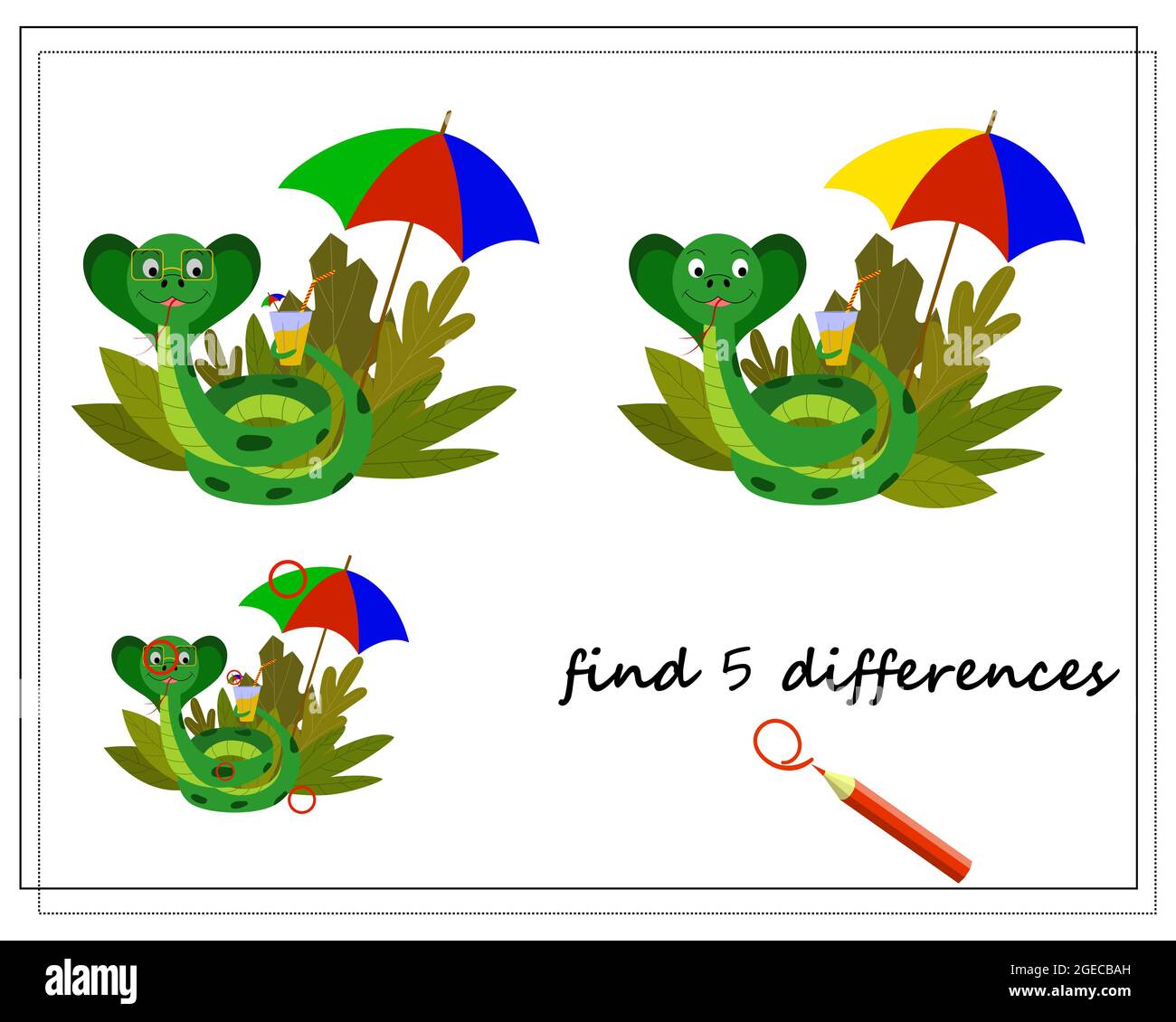 a logical game for children, find the differences. cute cartoon llama ...