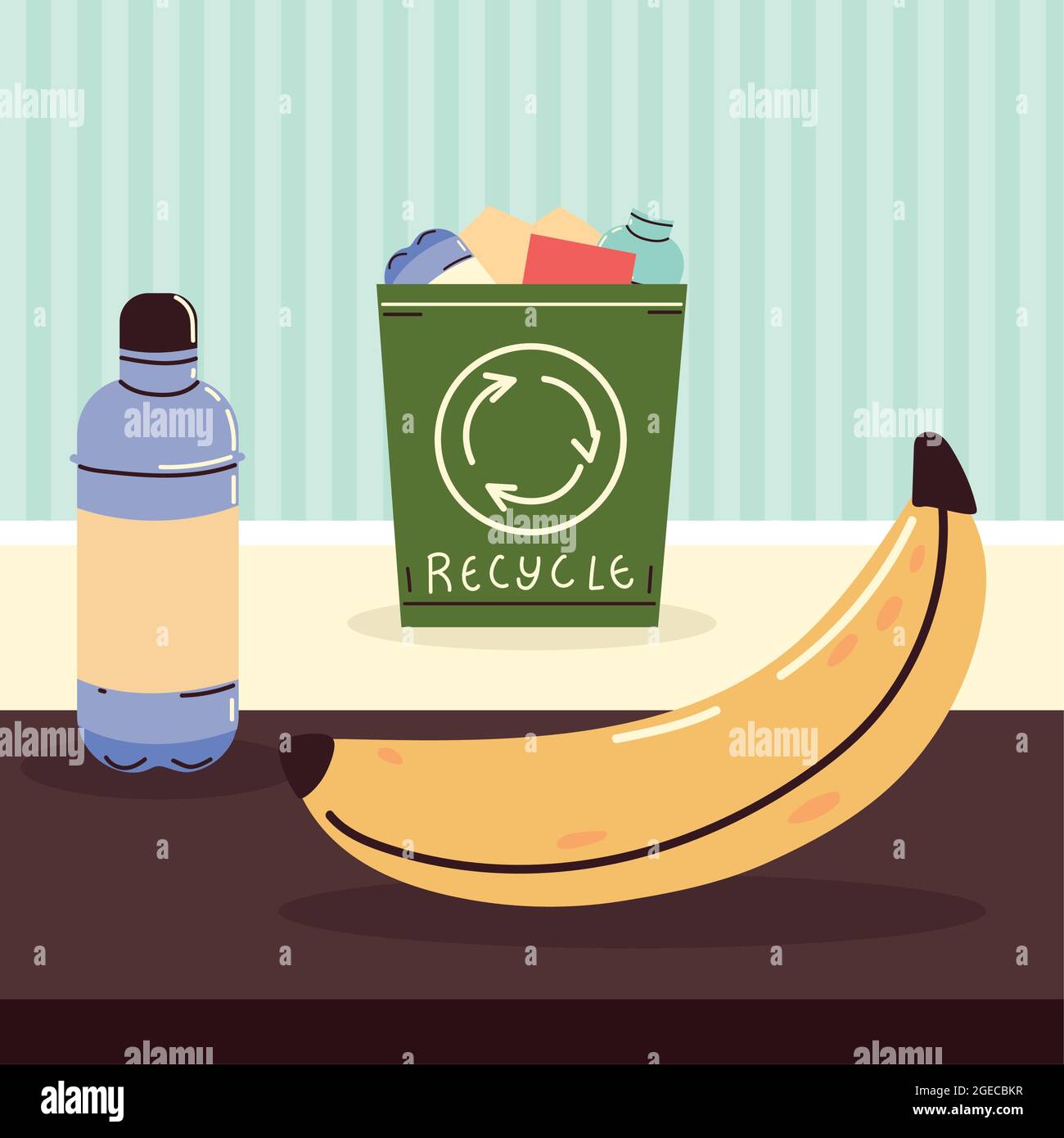 recycling and organic fruit Stock Vector Image & Art - Alamy