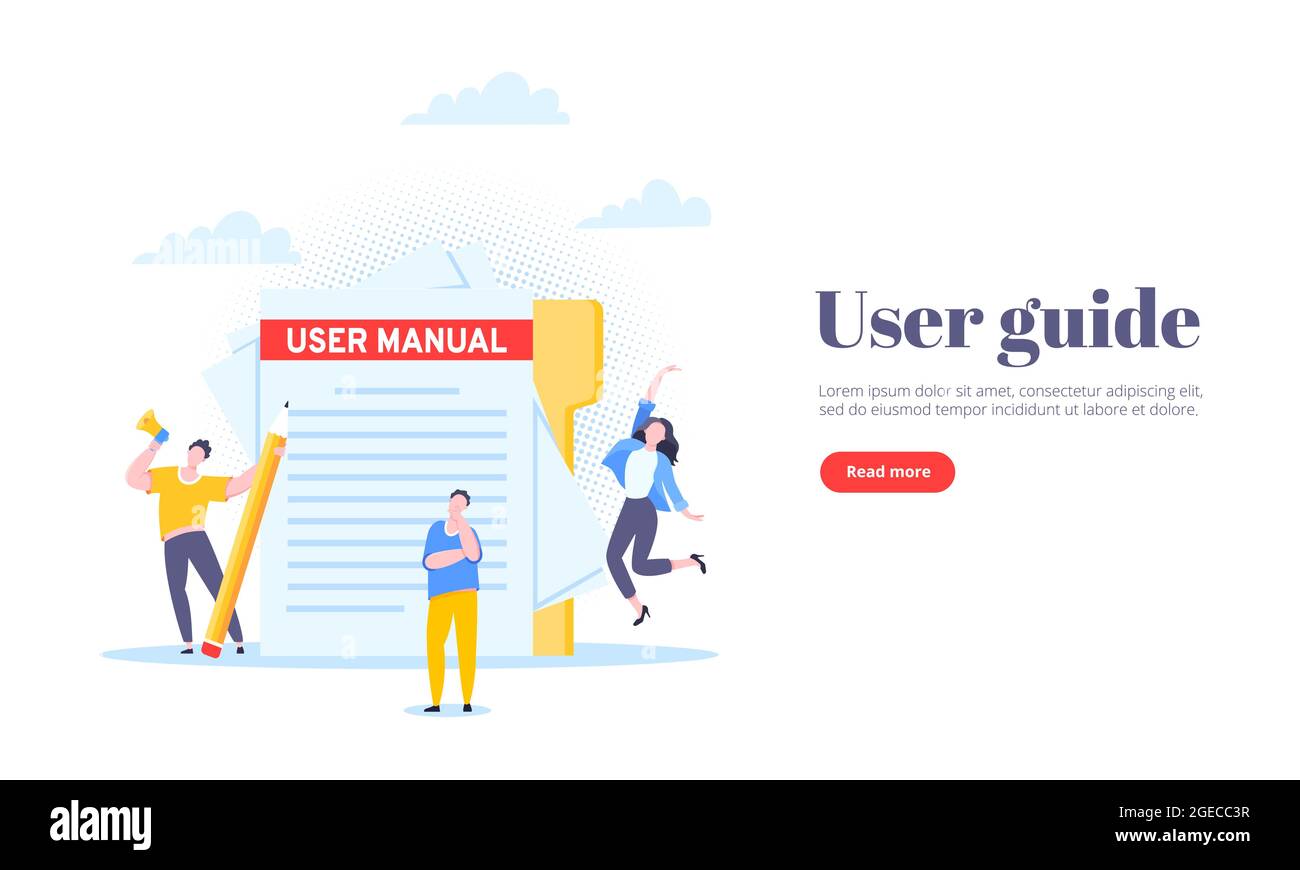 User manual guide book flat style design vector illustration Stock ...